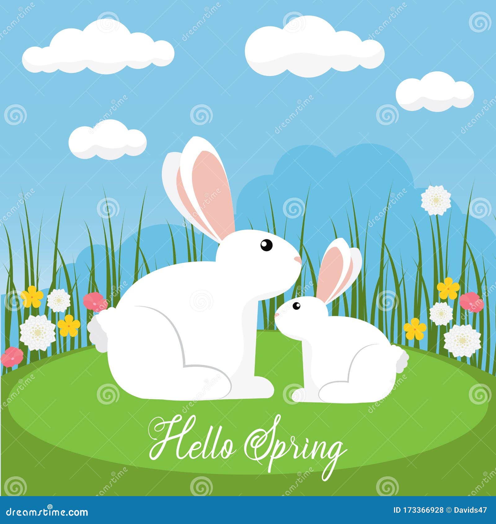 Hello spring landscape stock vector. Illustration of fresh - 173366928