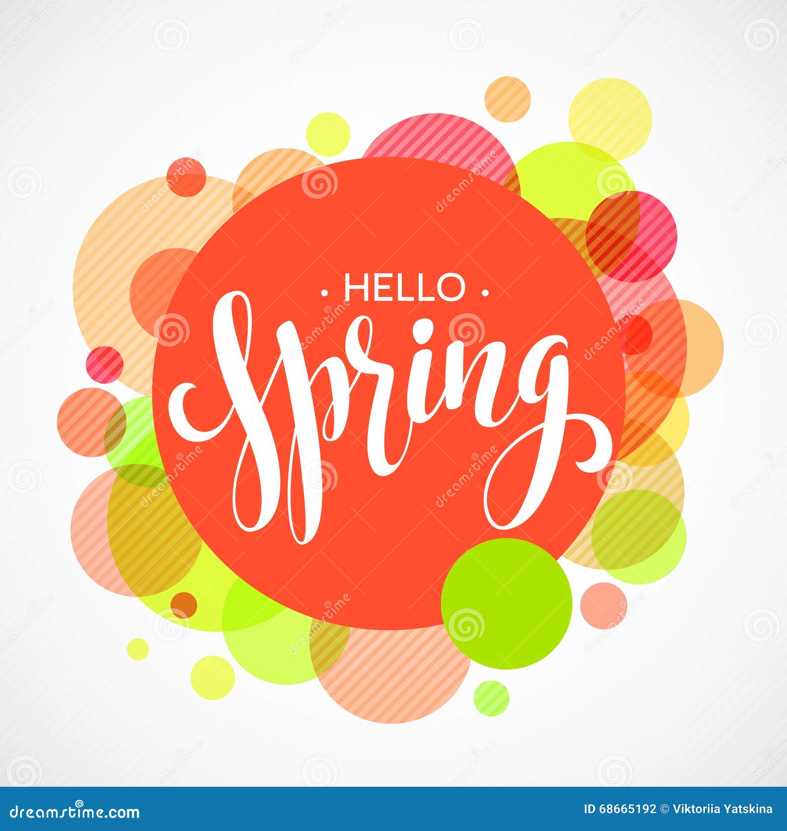 Hello Spring Lettering Design. Vector Illustration Stock Vector ...