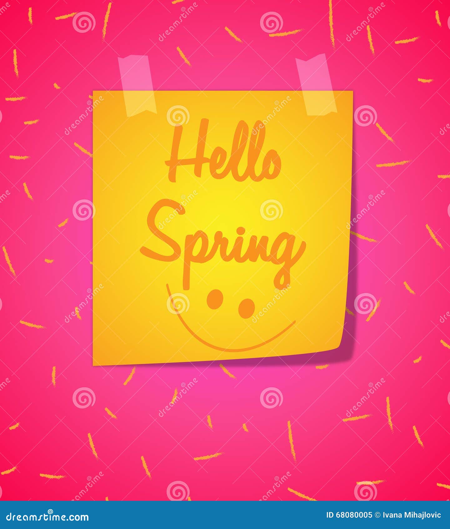 Hello Spring Paper Note. Vector Illustration. Stock Illustration ...