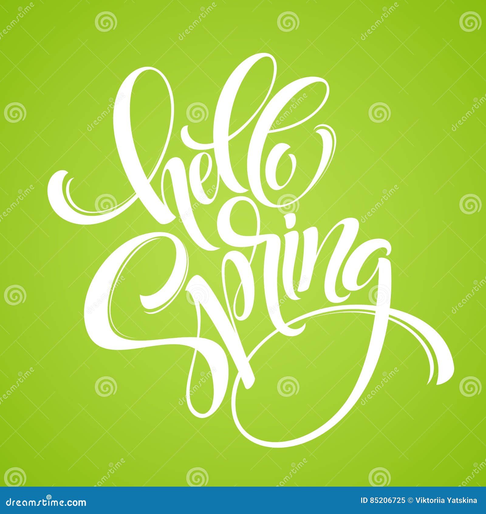Hello Spring Phrase Lettering. Hand Drawn Calligraphy Stock Vector ...