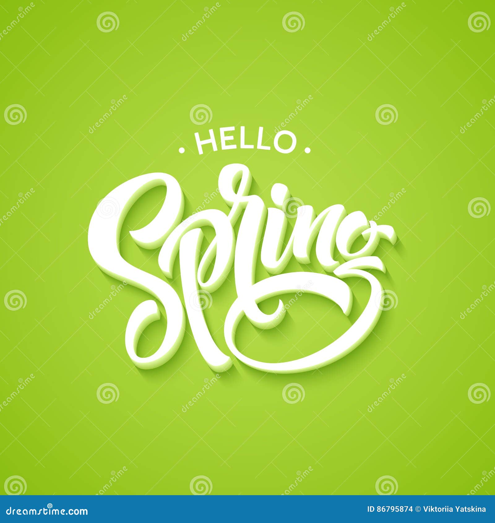 Hello Spring Phrase Lettering. Hand Drawn Calligraphy Stock Vector ...