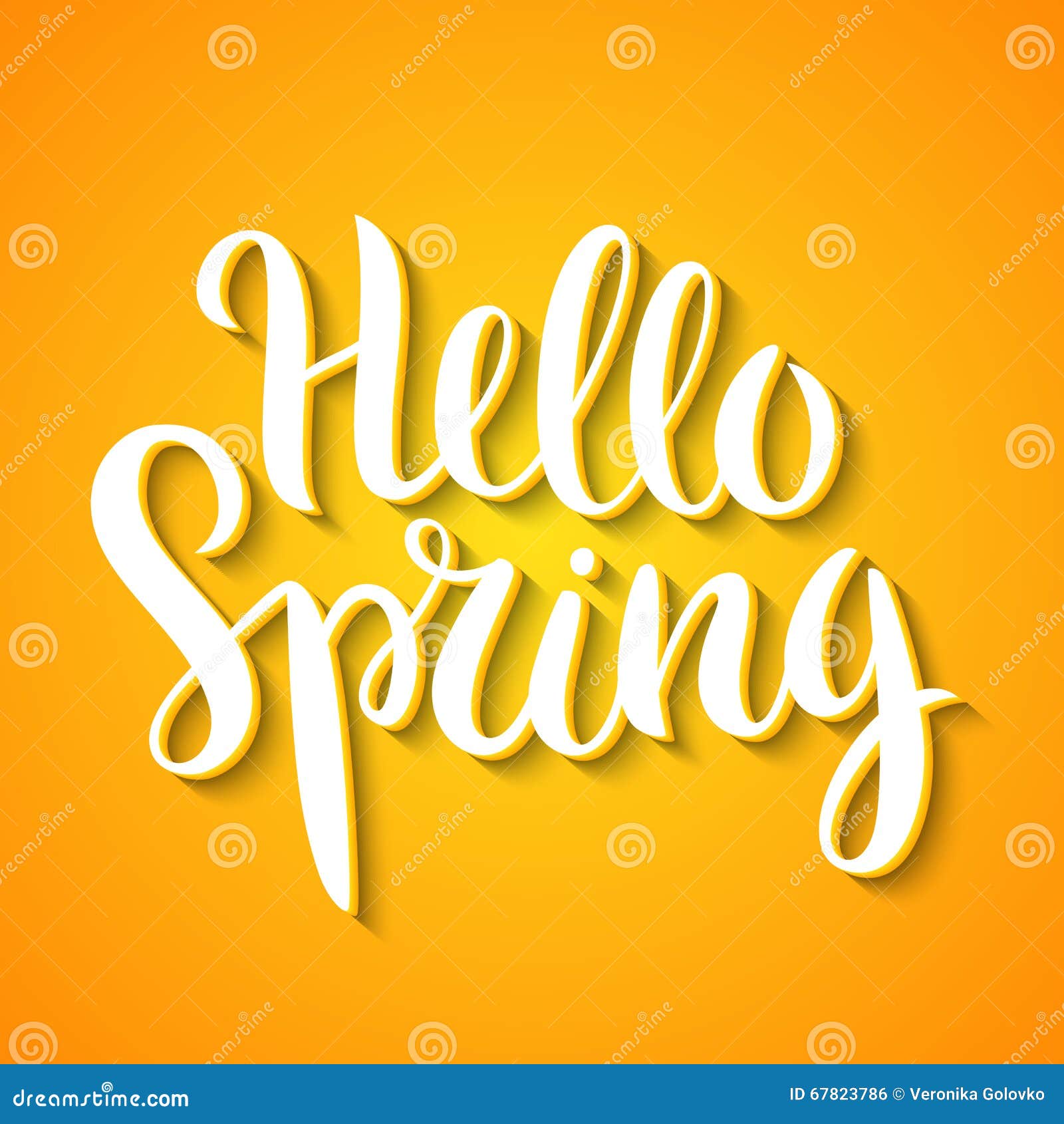 Hello Spring phrase stock vector. Illustration of drawing - 67823786