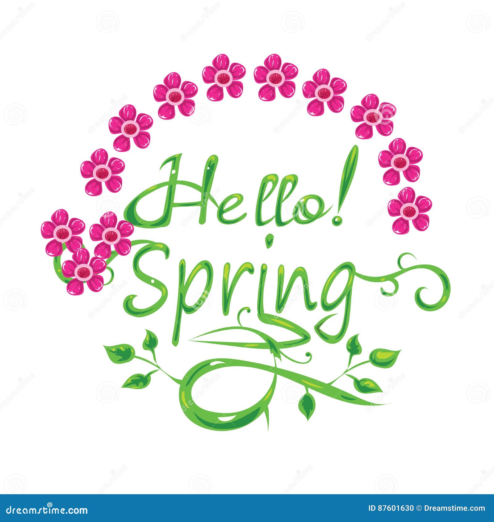 Hello spring postcard stock illustration. Illustration of podarok ...