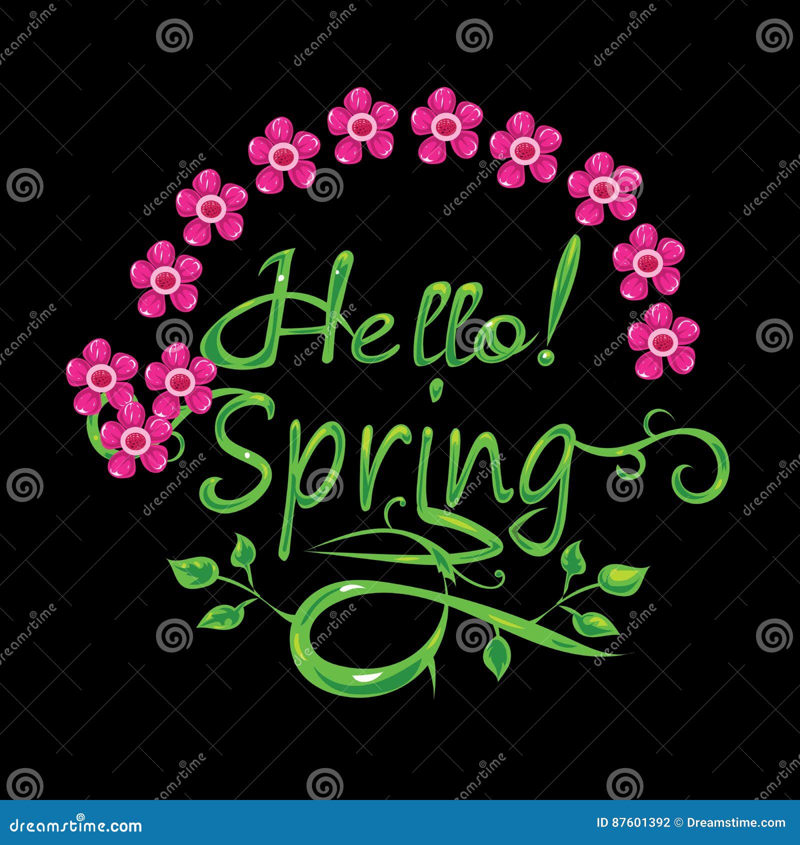 Hello spring stock vector. Illustration of present, postcard - 87601392
