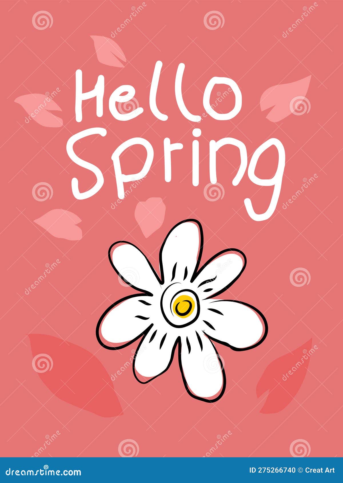 Hello Spring Poster Vector Illustration Stock Vector - Illustration of ...