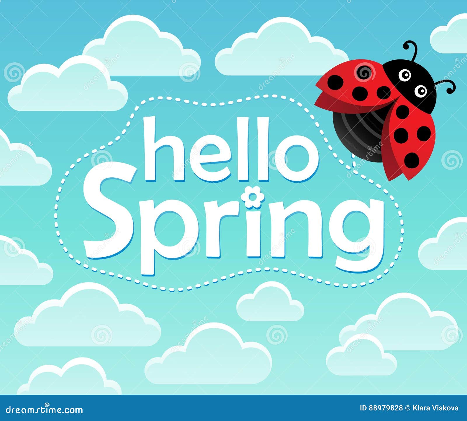 Hello spring theme image 1 stock vector. Illustration of ladybug - 88979828