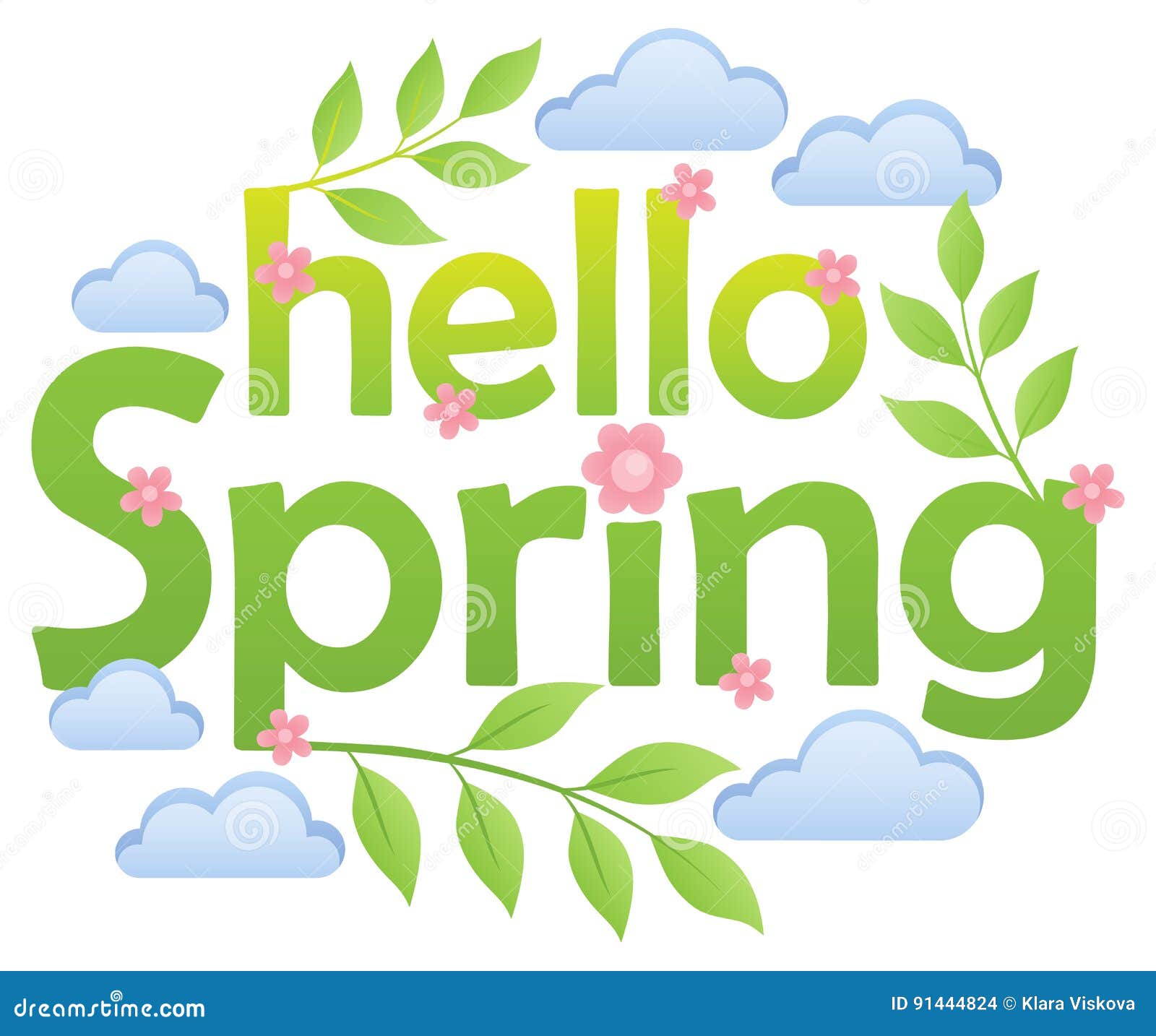 Hello spring theme image 4 stock vector. Illustration of sign - 91444824