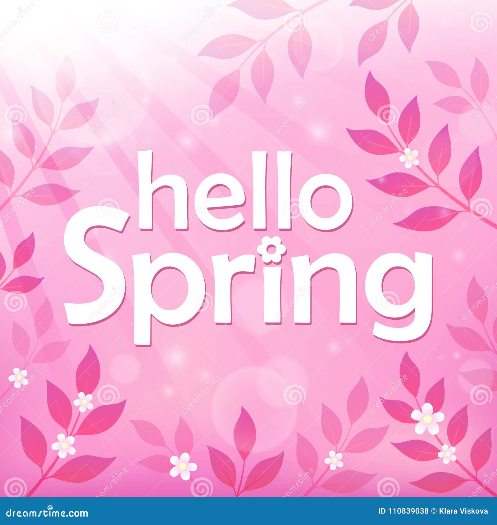 Hello spring theme image 8 stock vector. Illustration of artistic ...