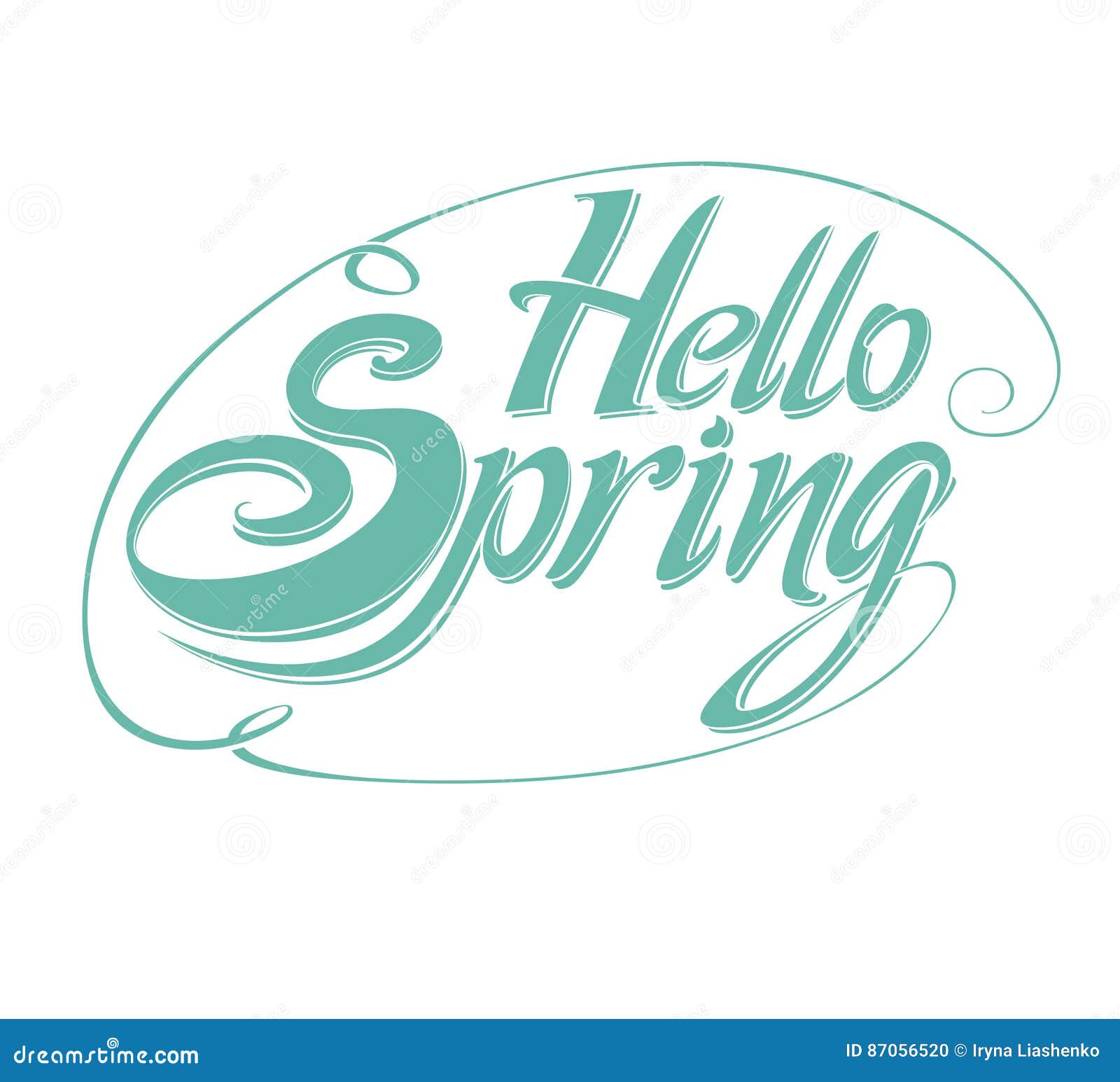 Spring Title Text With Vector Green Leaves In The Background ...