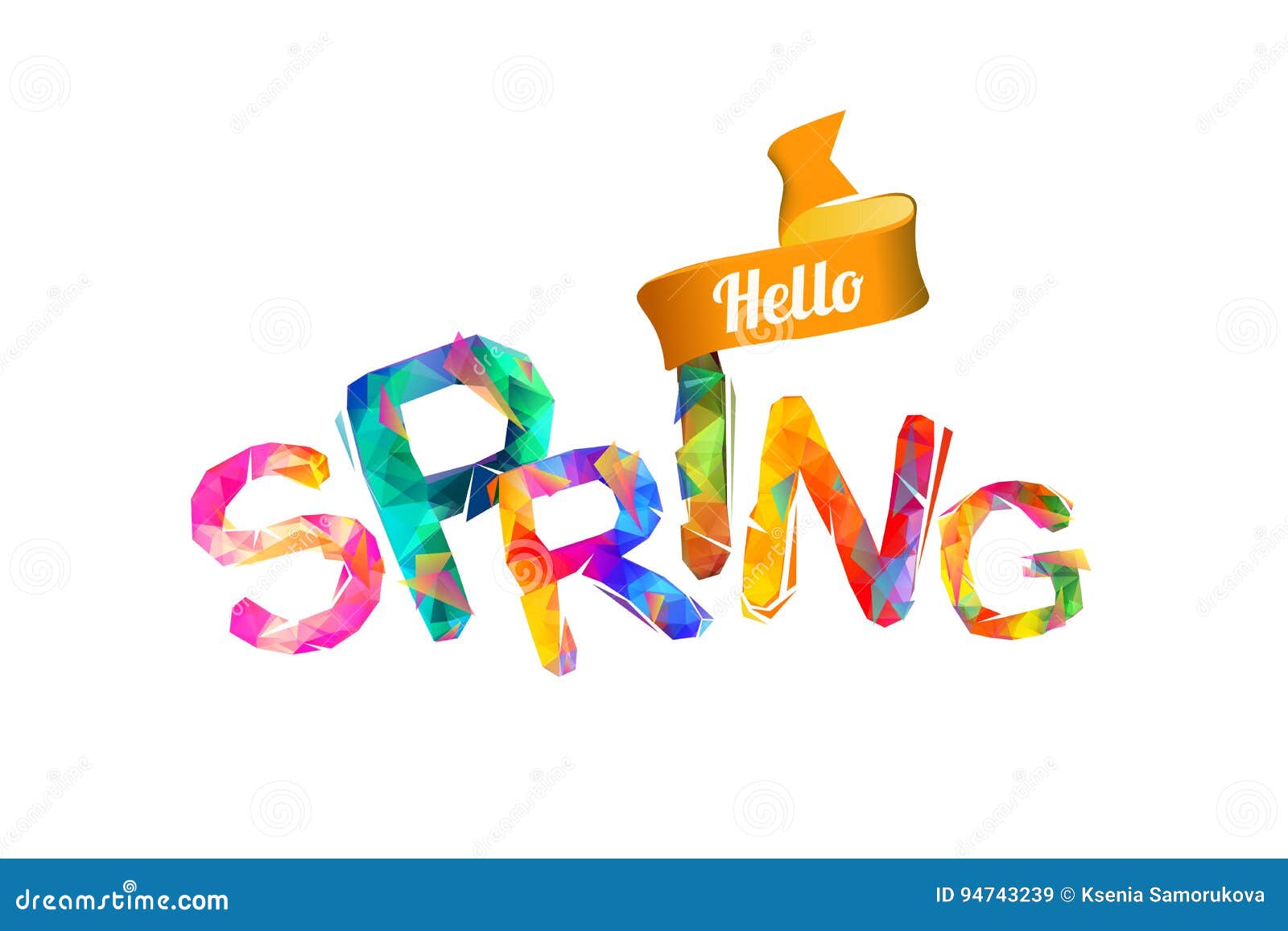 Hello Spring. Triangular Letters Stock Vector - Illustration of ...