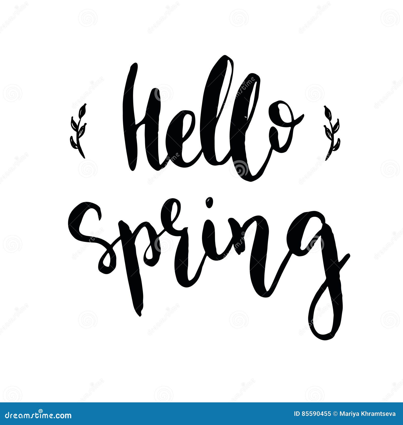 Hello spring vector stock vector. Illustration of happy - 85590455
