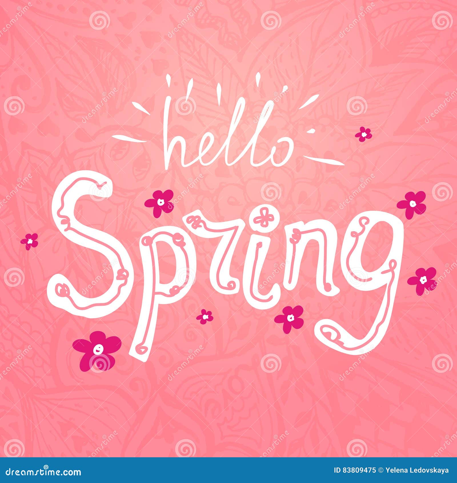 Hello spring stock vector. Illustration of vector, floral - 83809475
