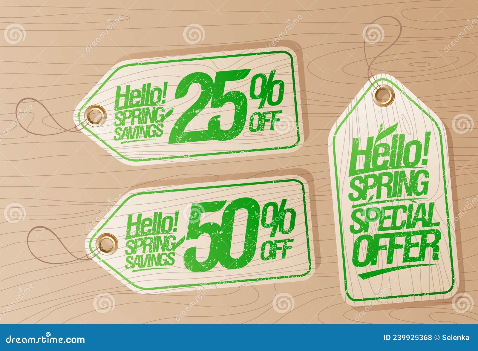 Hello Spring Vector Tags Mockup Collection - Special Offer, Spring ...