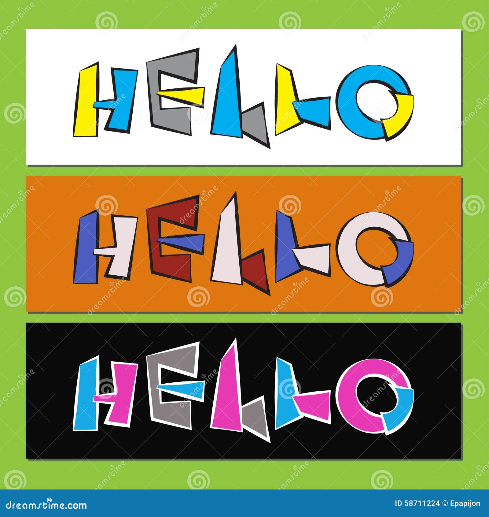 Hello Stylized Word. Vector Stylized Text Isolated | CartoonDealer.com ...