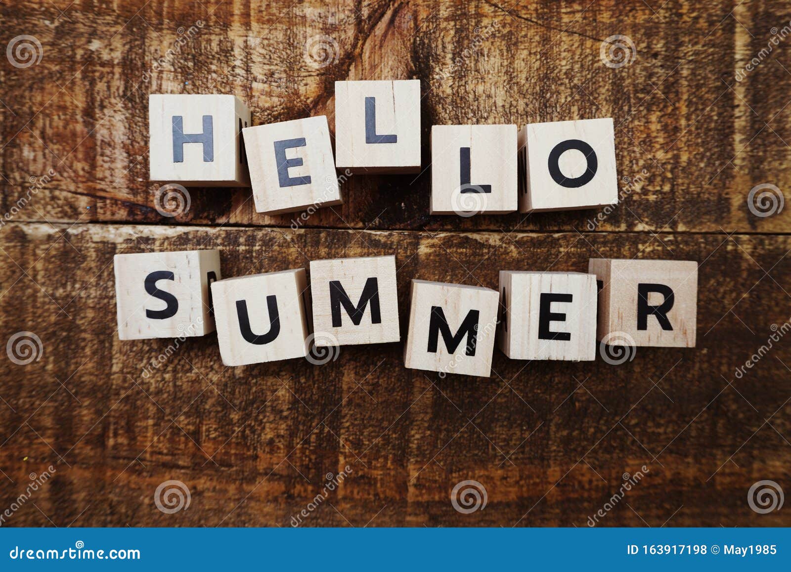 Hello Summer Alphabet Letter on Wooden Background Stock Photo - Image ...