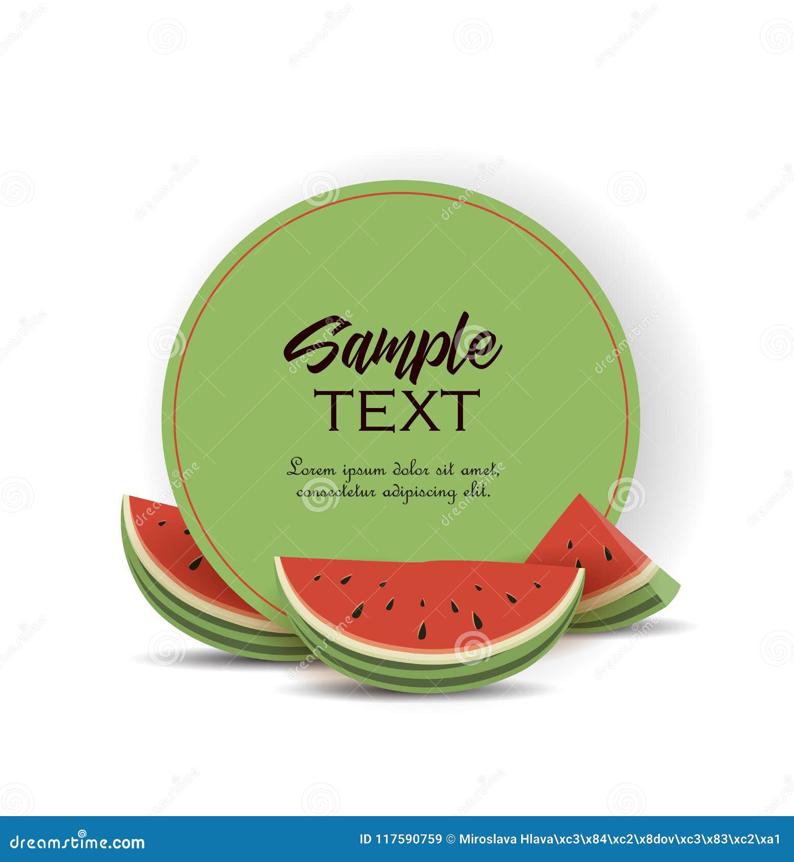 Hello Summer Card with Melon Stock Vector - Illustration of decor ...