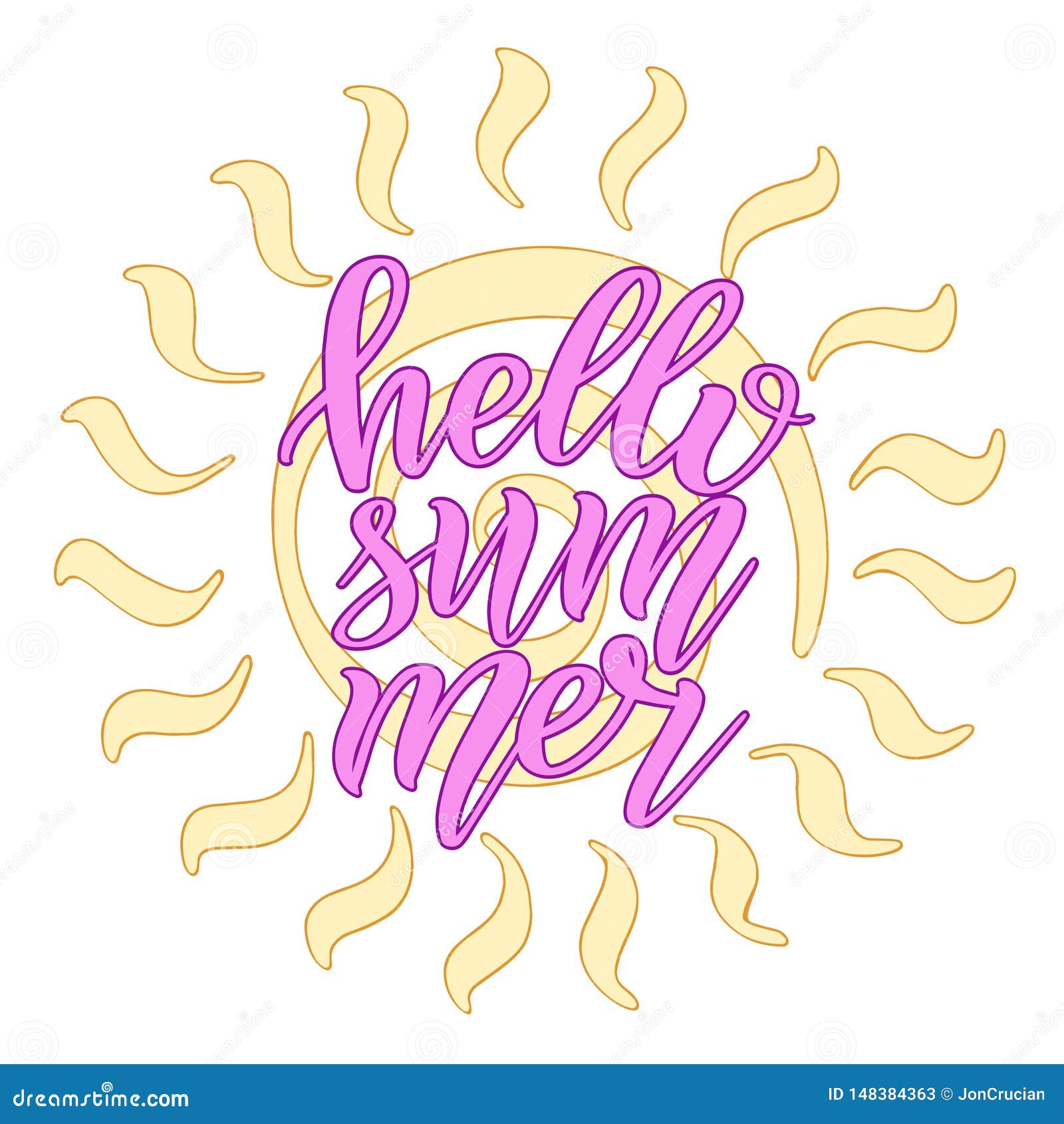 Hello summer. stock vector. Illustration of colorful - 148384363