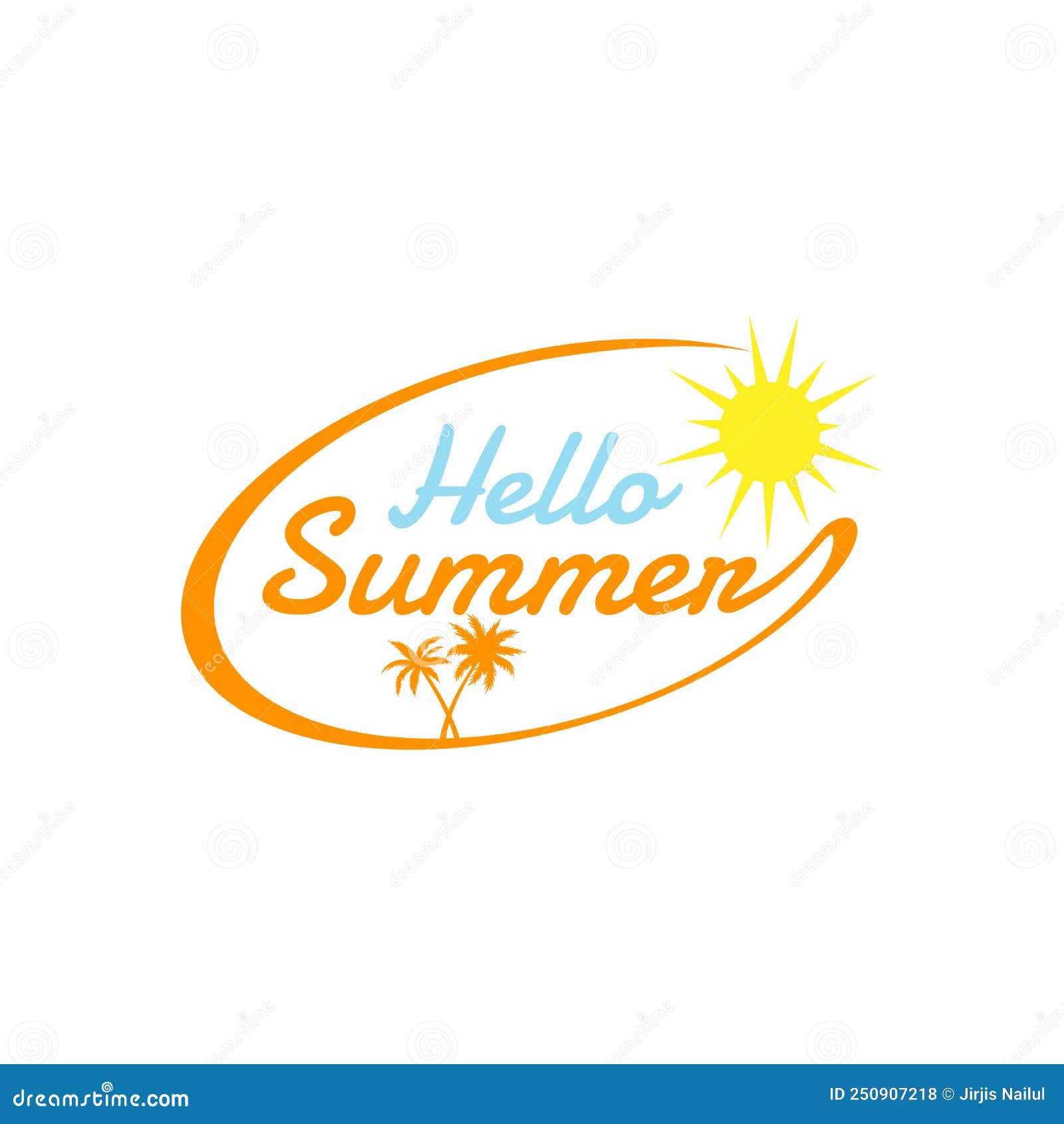Hello Summer and Summer Day Theme Vector Image Design Stock Vector ...