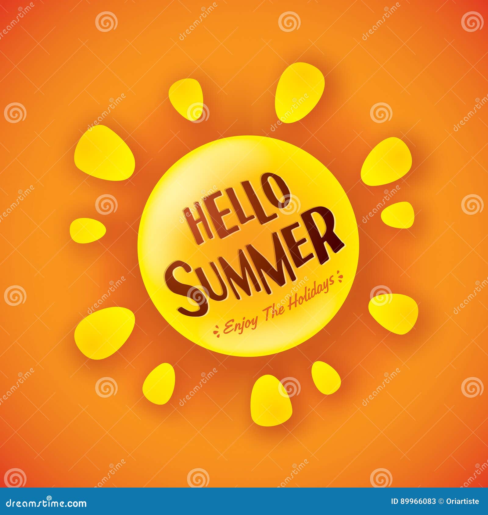Hello Summer! Enjoy the Holidays. Stock Vector - Illustration of icon ...