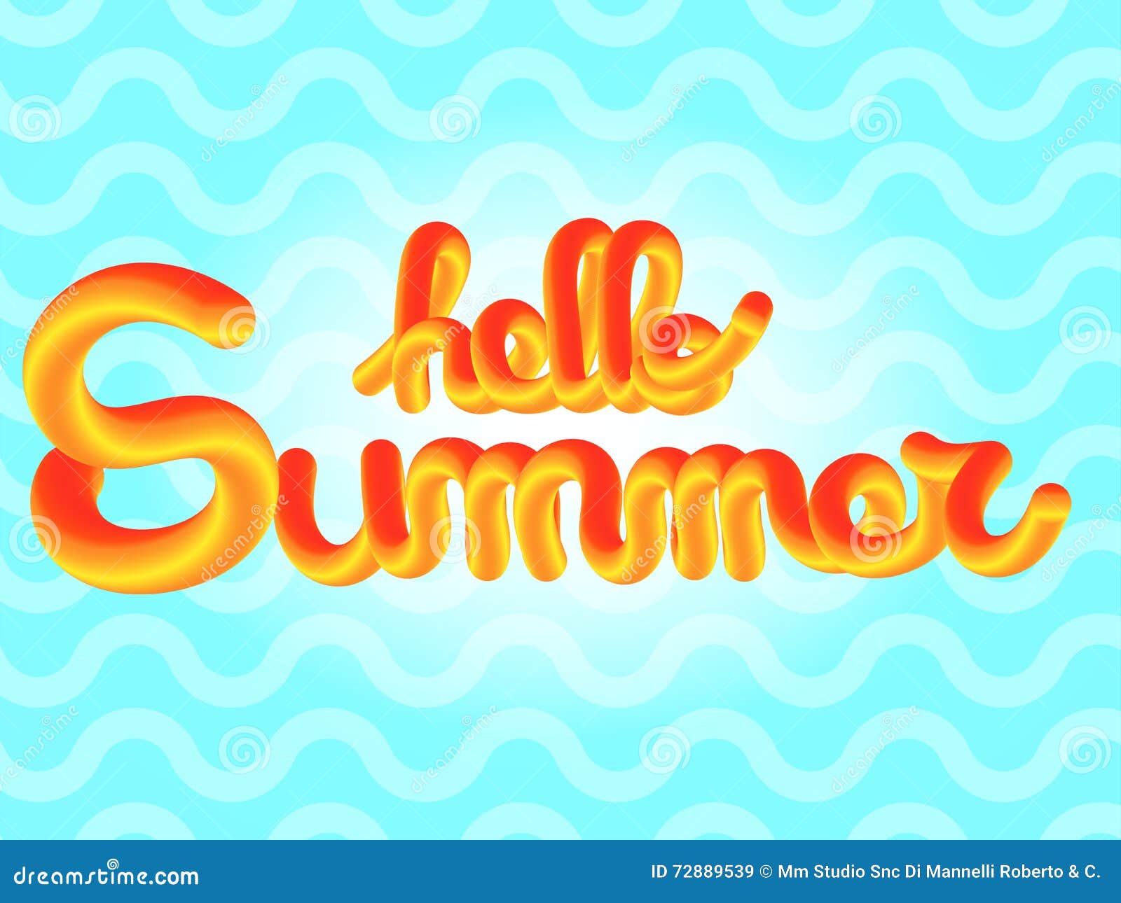 Hello Summer Enjoy Text Lettering Vector Stock Vector - Illustration of ...