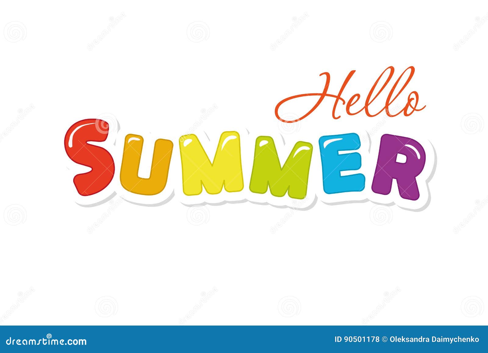 Hello Summer Festive Colorful Letters. Stock Vector - Illustration of ...