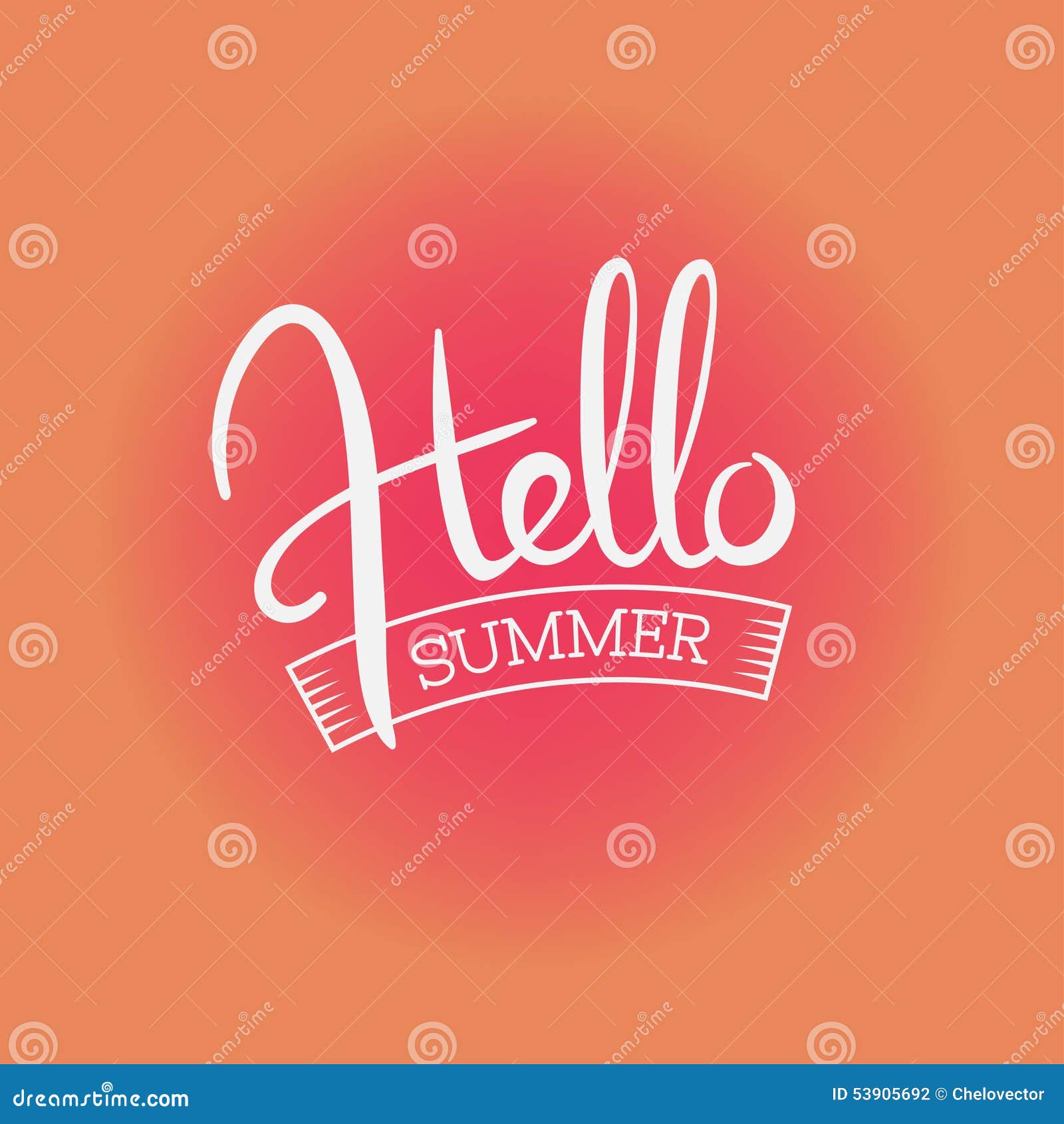 Hello Summer Handwritten Color Print Stock Vector - Illustration of ...