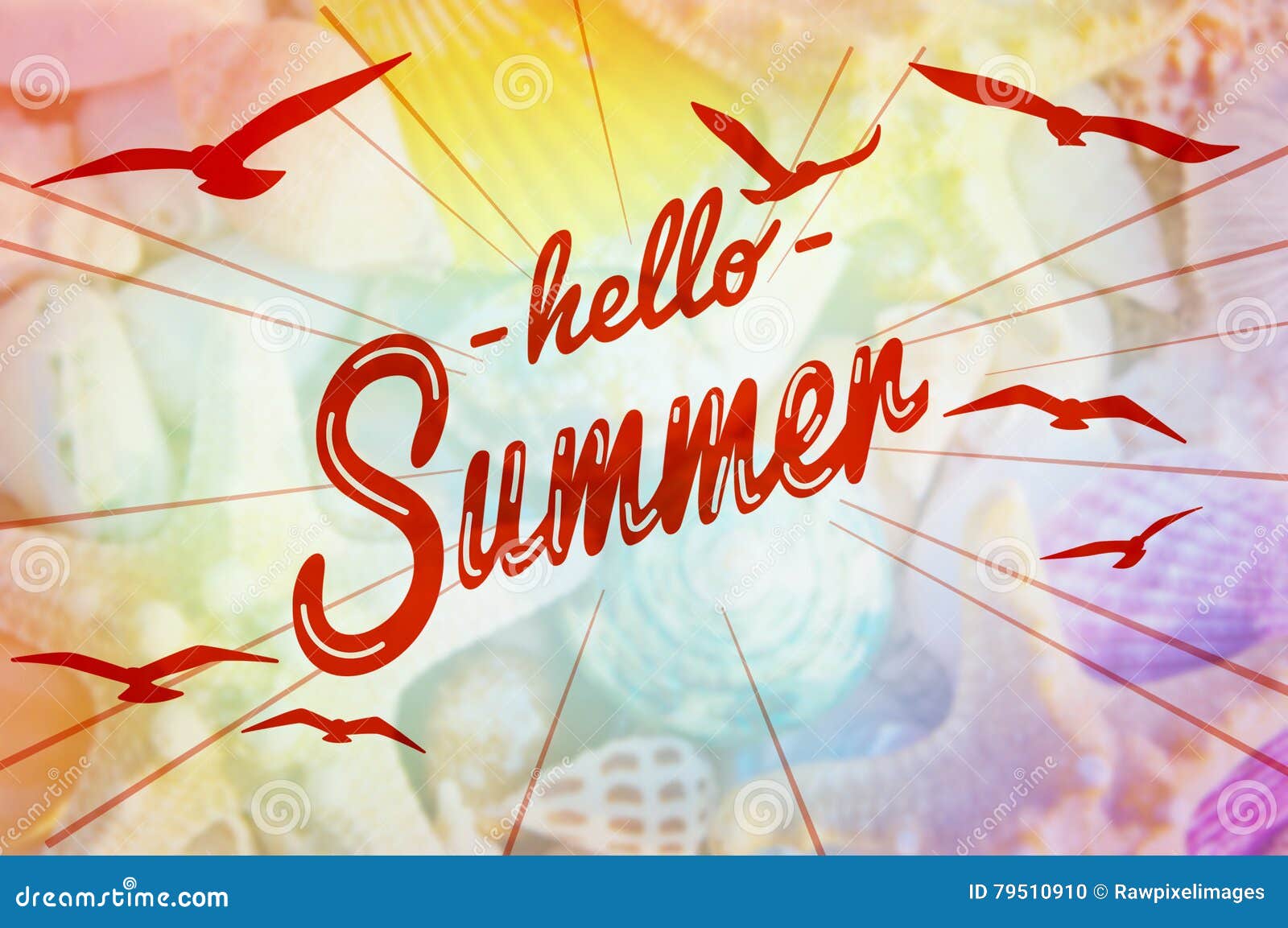 Hello Summer Holidays Rest Relaxation Concept Stock Illustration ...