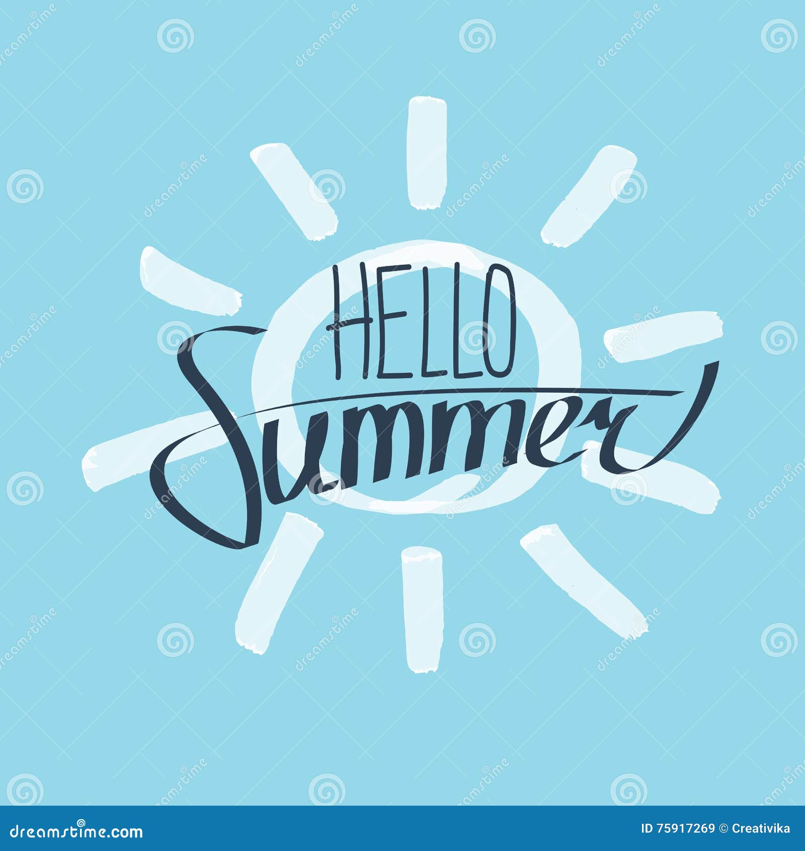 Hello Summer Lettering stock vector. Illustration of calligraphic ...