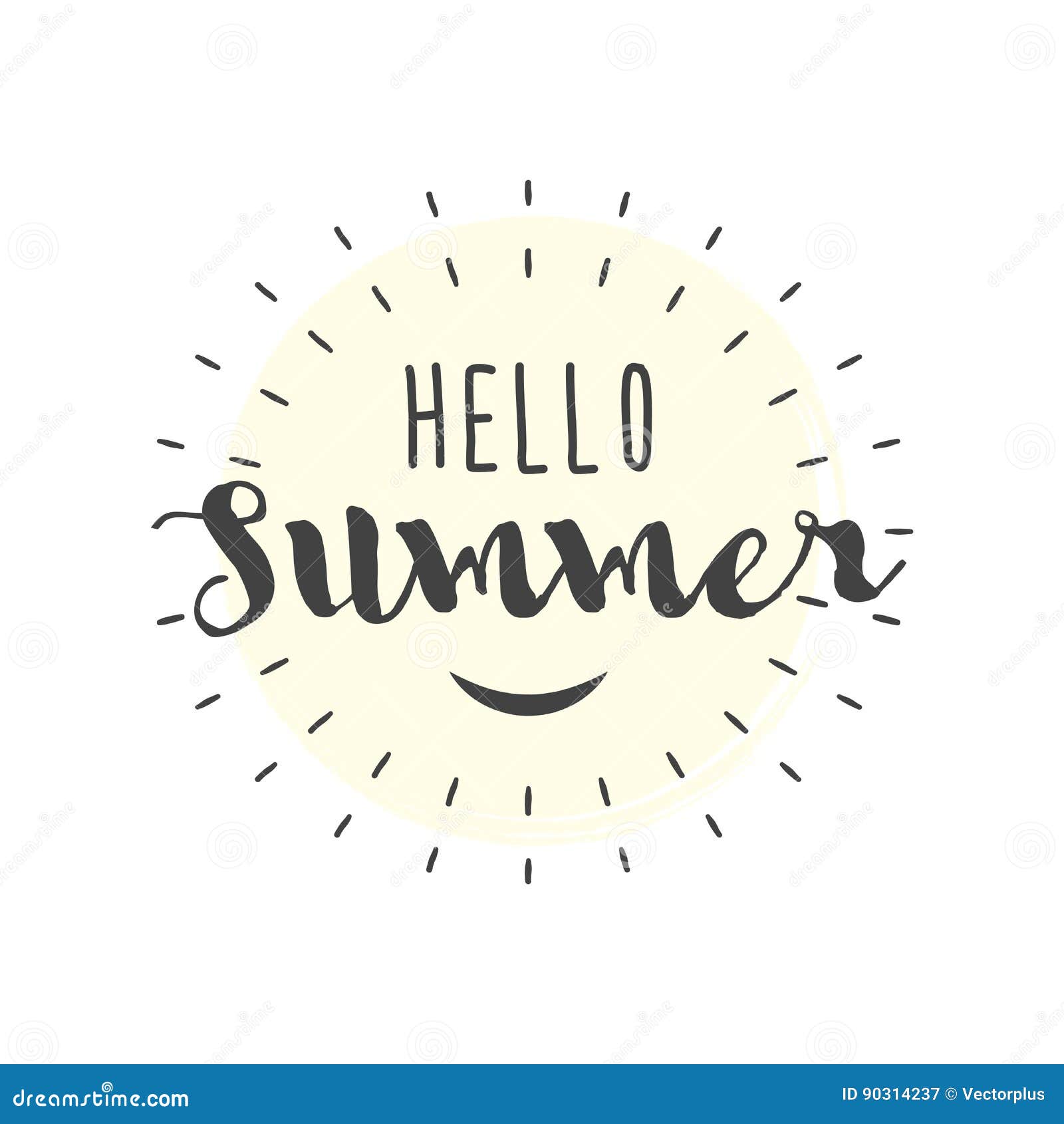 Hello Summer Letters with Smile Vector Illustration Stock Vector ...