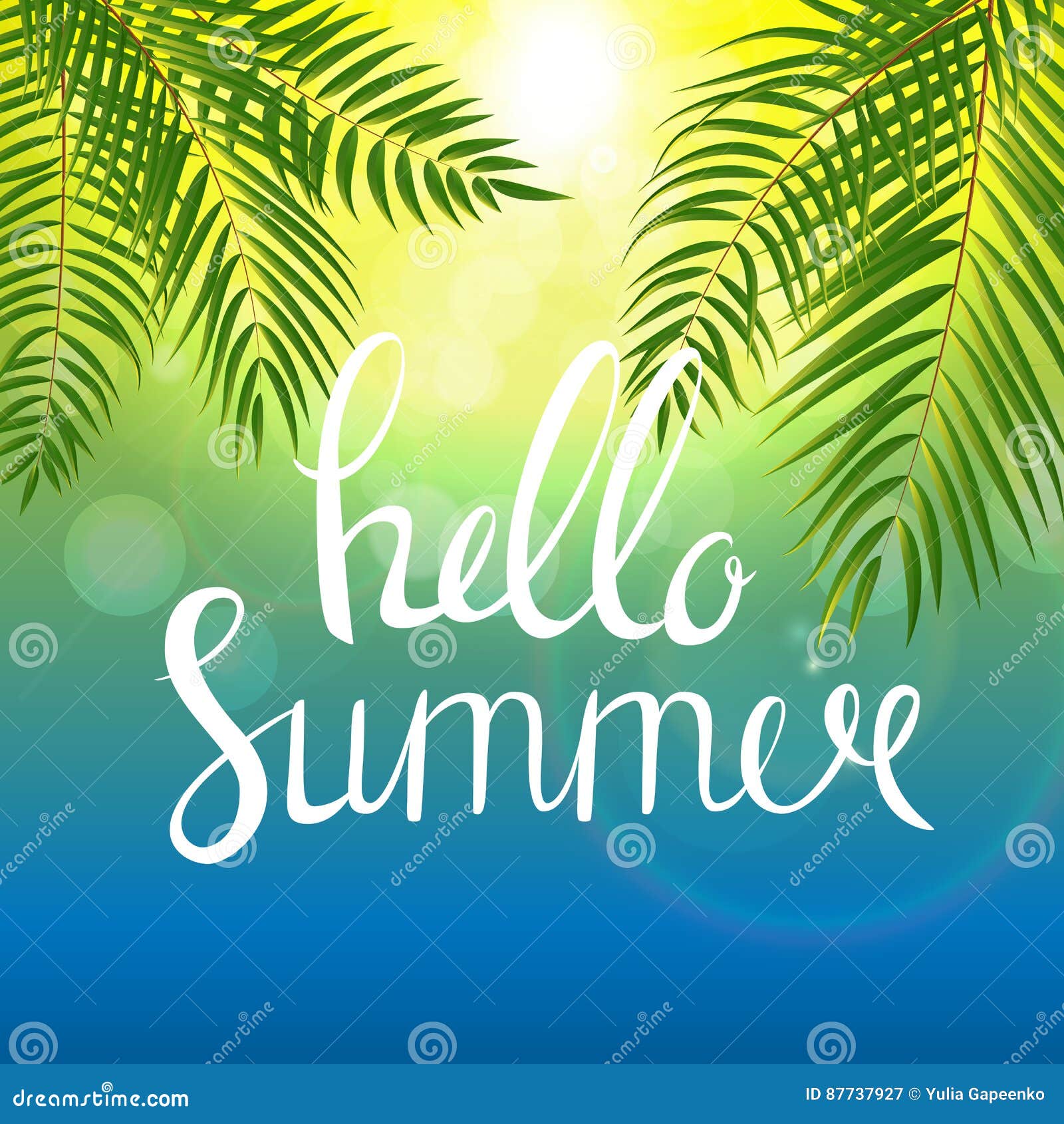 Hello Summer Natural Background Vector Illustration Stock Vector ...