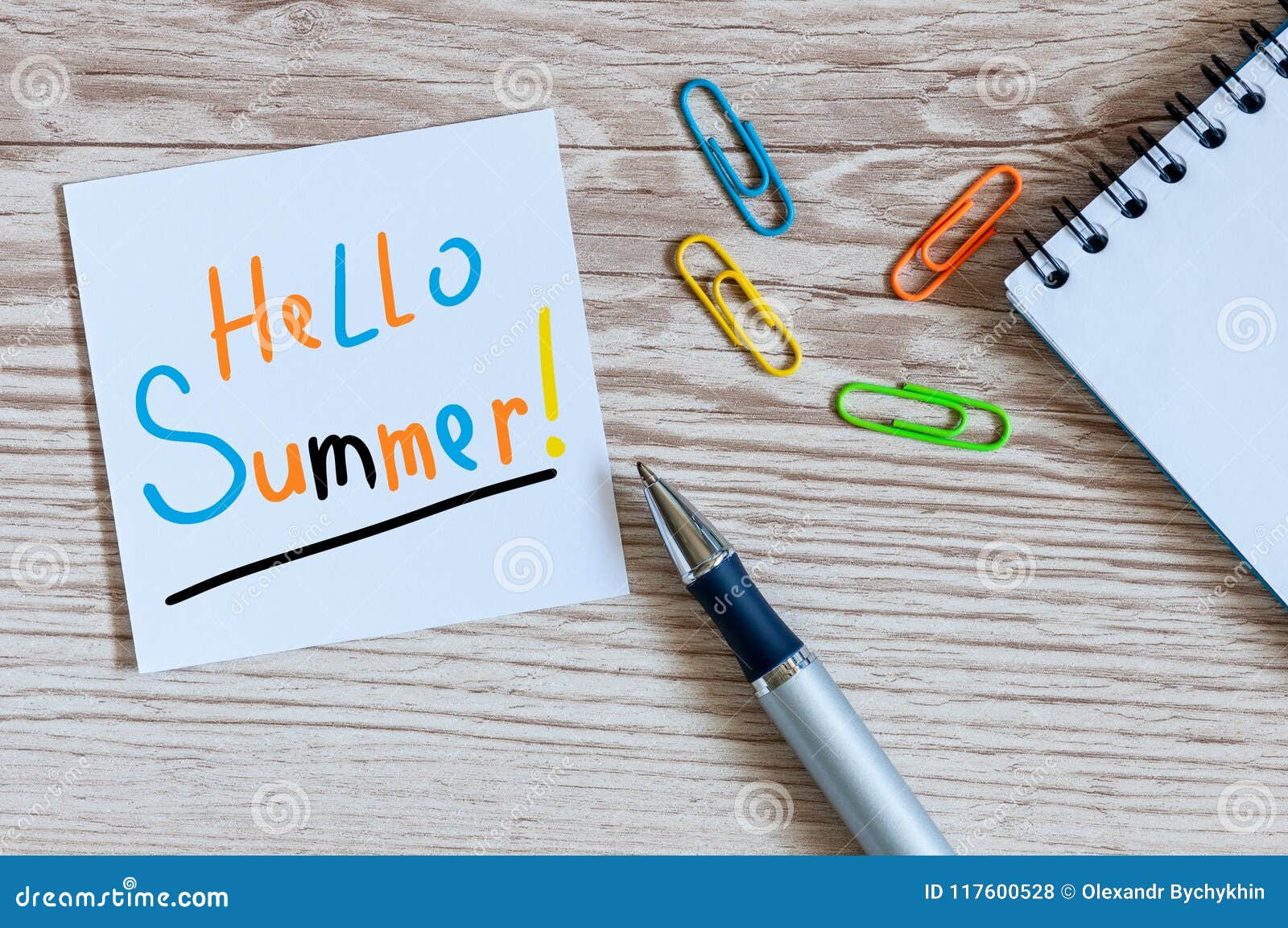 Hello Summer - Notice at Home or Office Workplace. First Summer Month ...