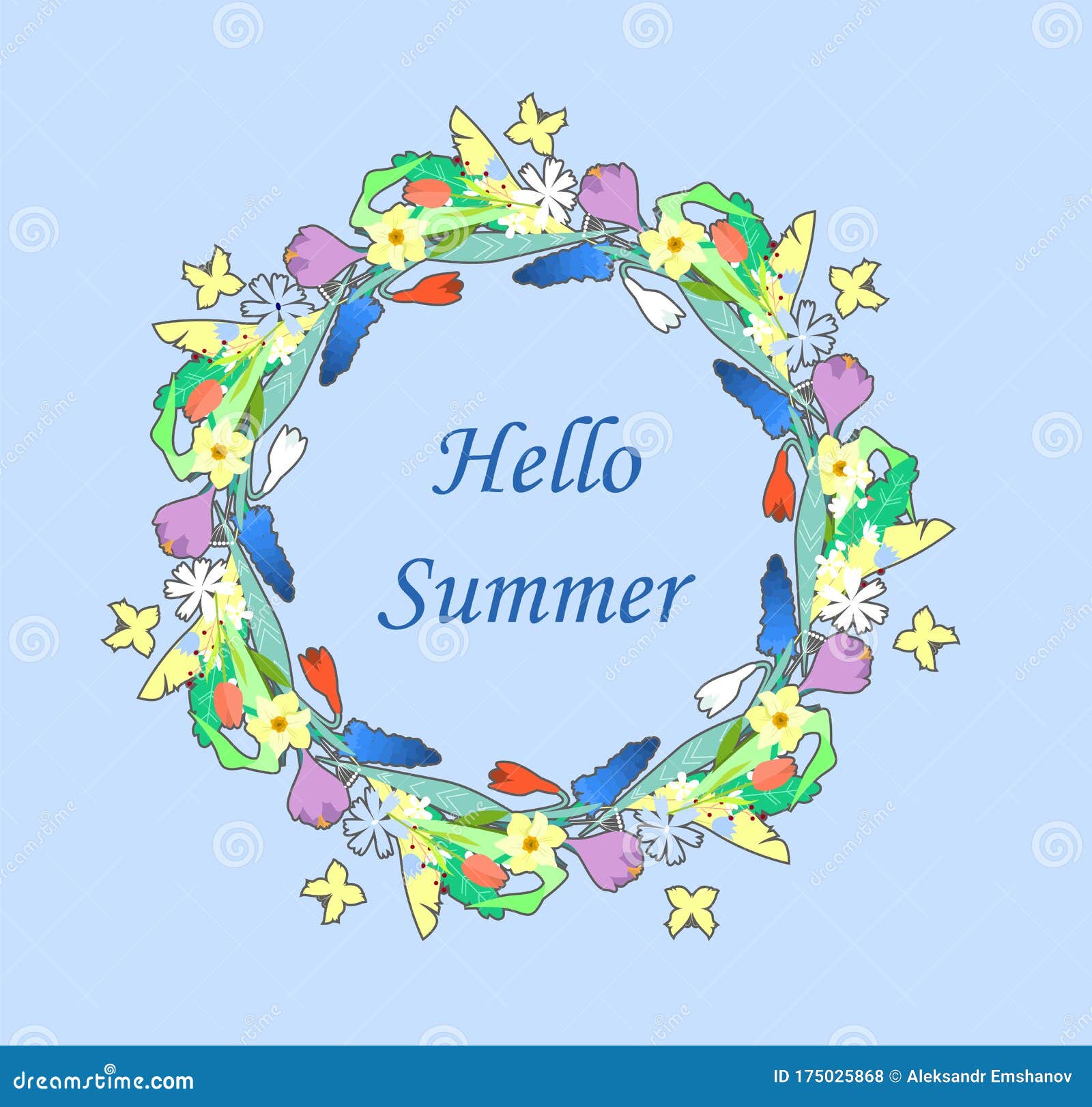Hello summer stock illustration. Illustration of summer - 175025868