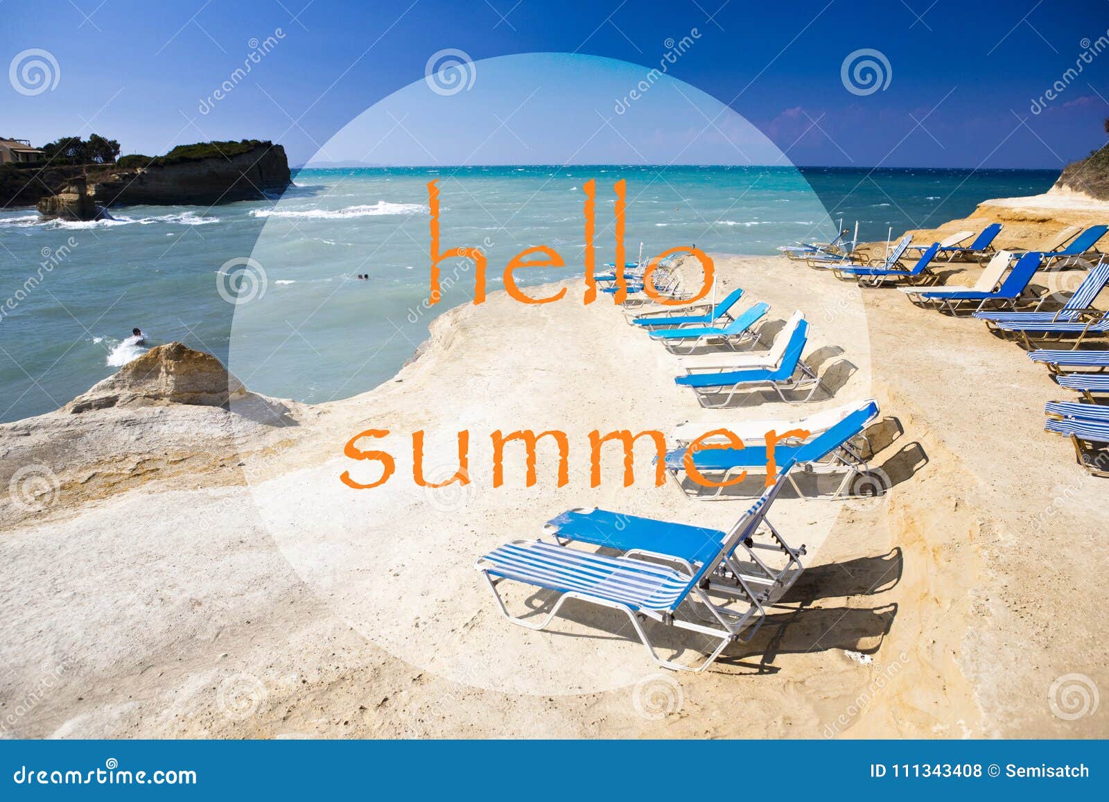Hello summer 2018 sign stock photo. Image of ocean, hello - 111343408