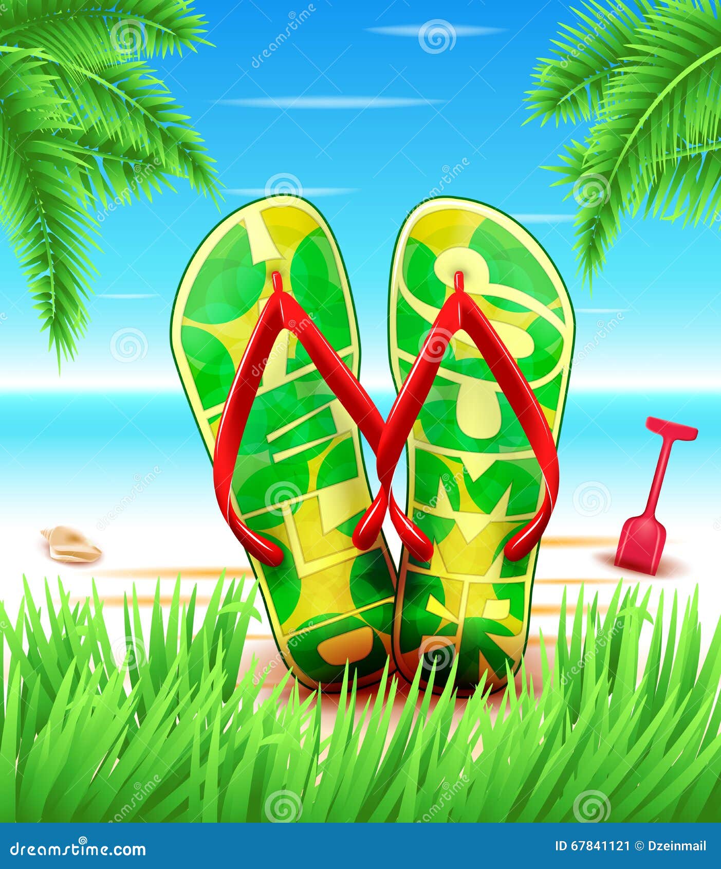 Summer Slippers Stock Illustrations – 9,383 Summer Slippers Stock ...