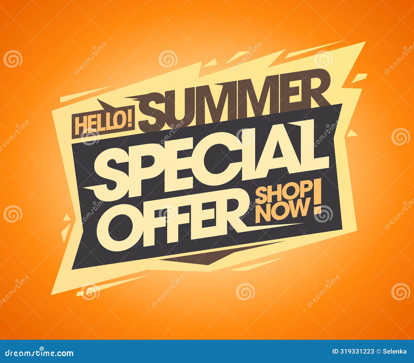 Hello Summer, Special Offer Advertisement Banner Mockup Stock Vector ...