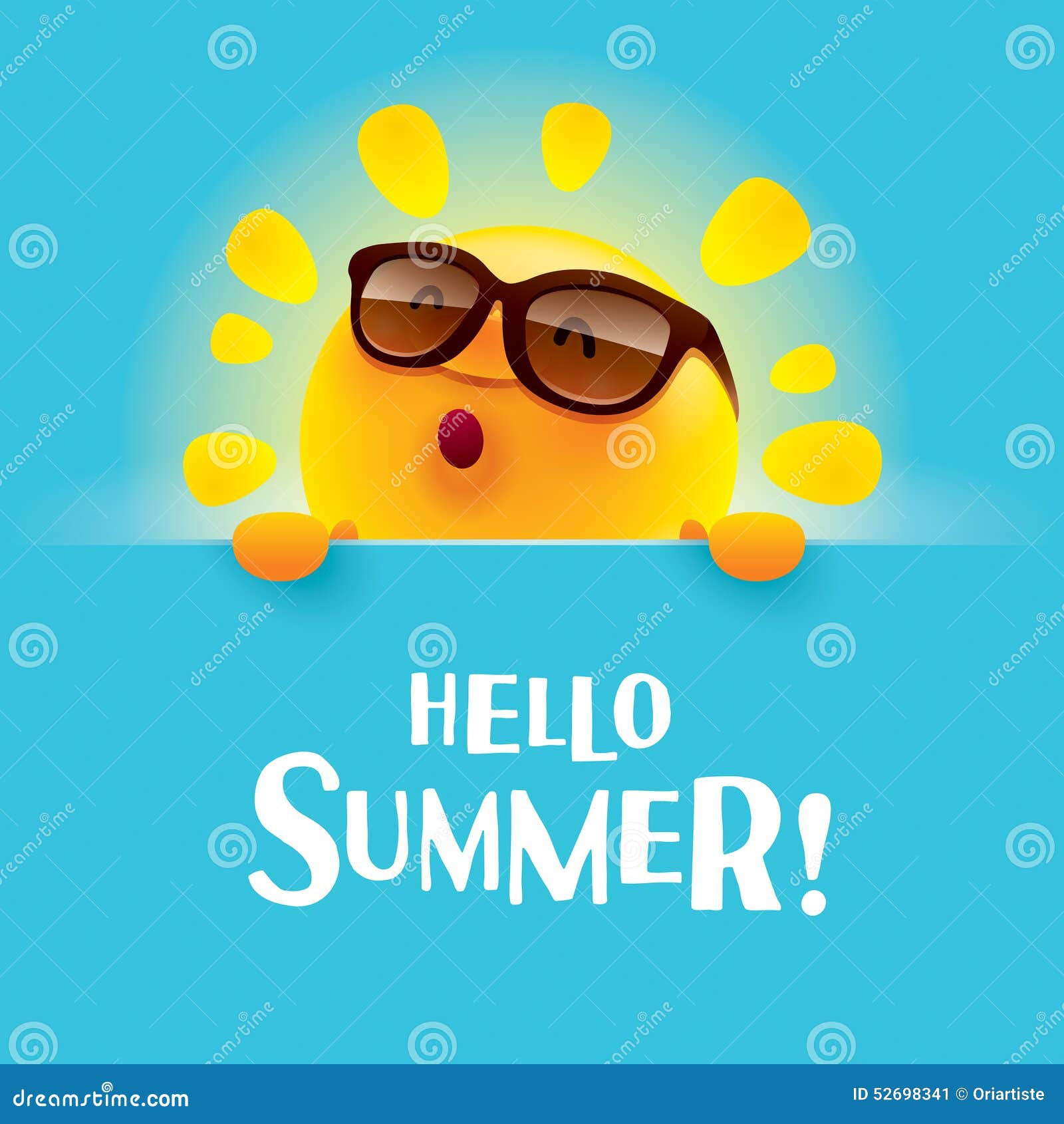 Hello Summer! stock vector. Illustration of weather, character - 52698341