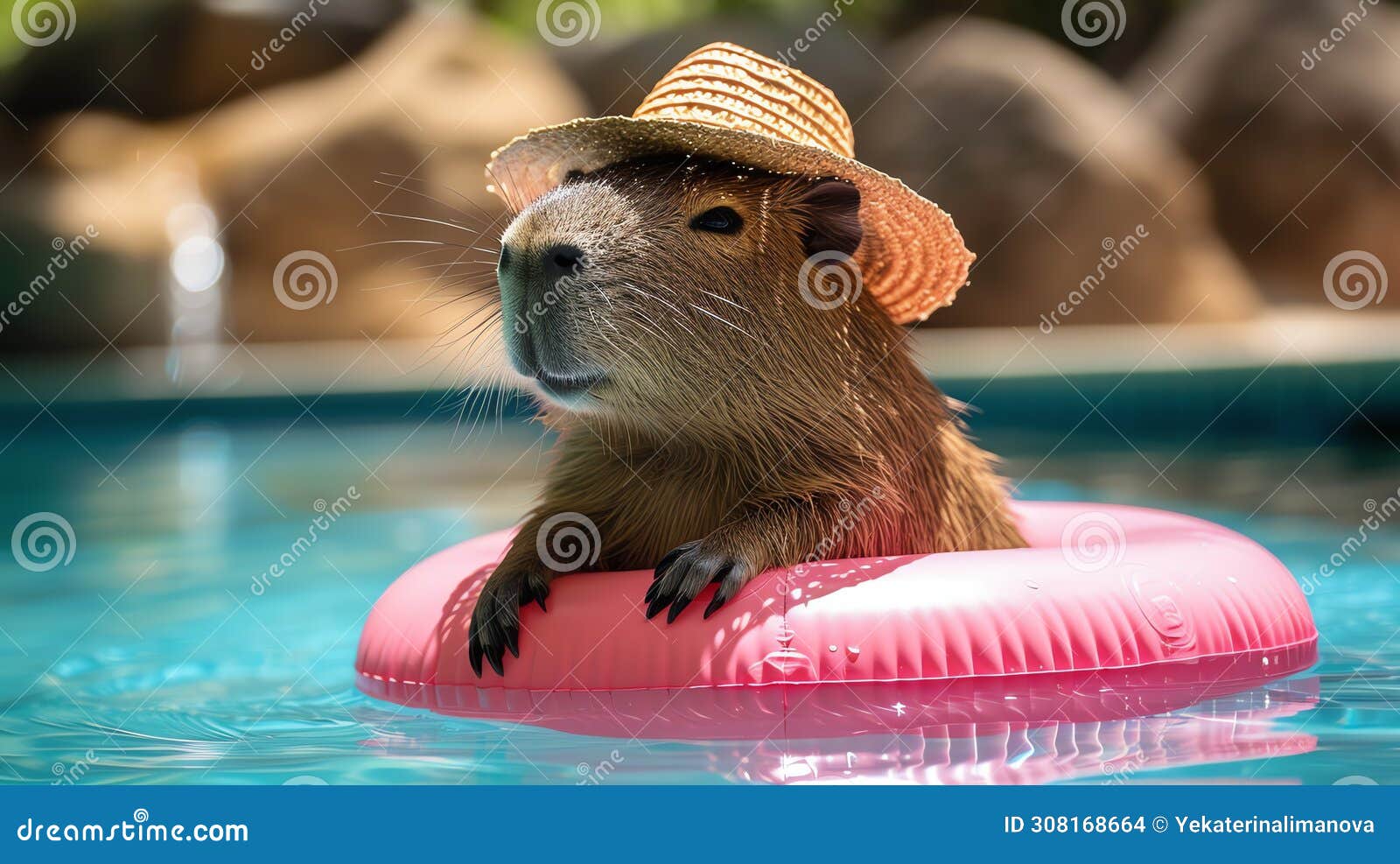 A Capybara Wearing A Black And White Top Hat And A 1800s Suit Stock ...