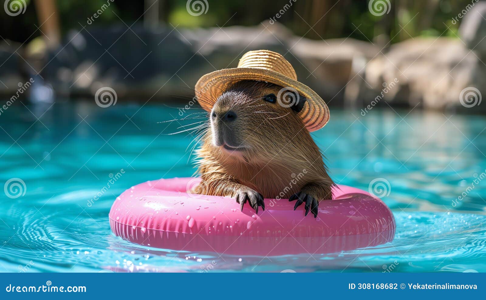 A Capybara Wearing A Black And White Top Hat And A 1800s Suit Stock ...