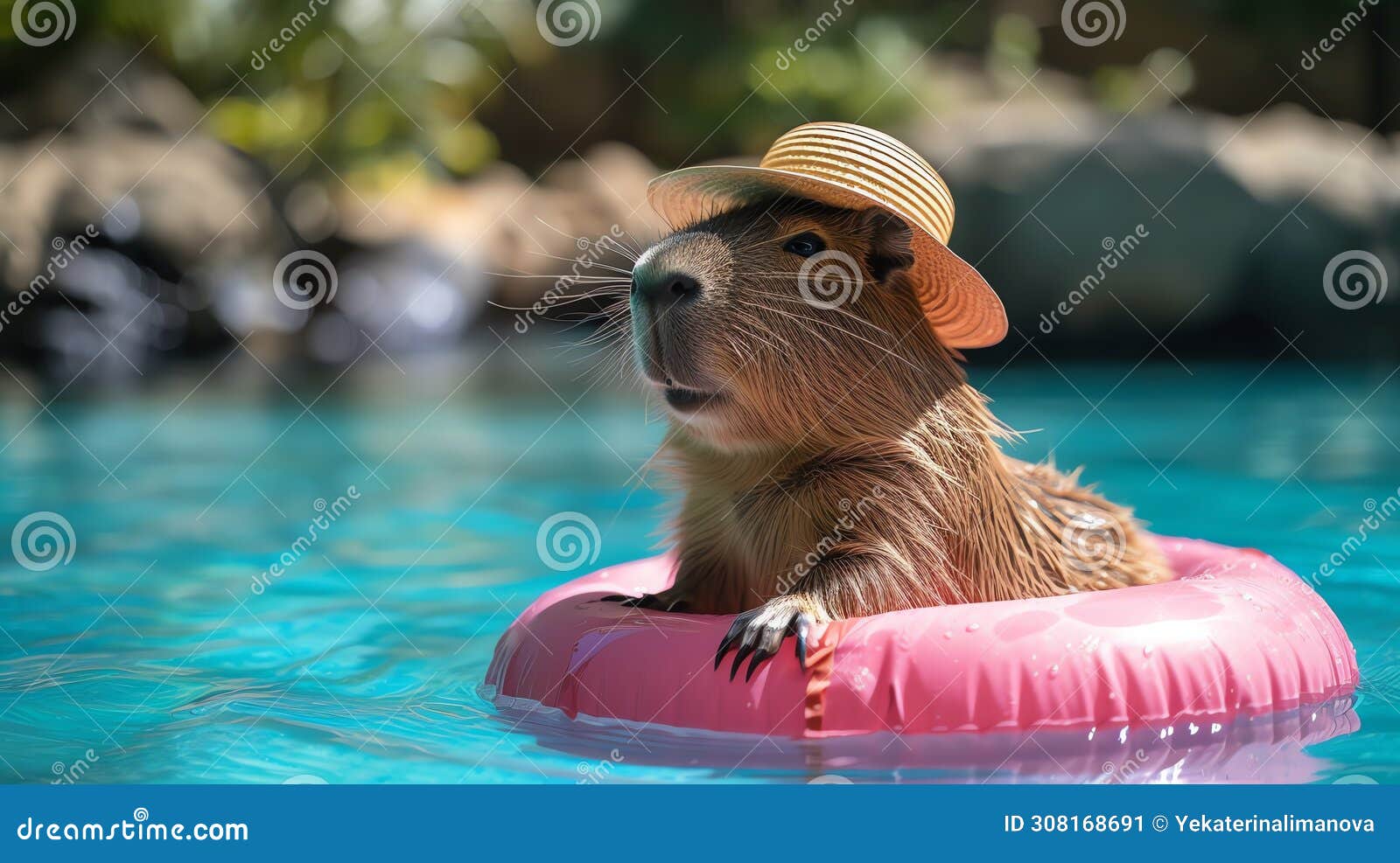 A Capybara Wearing A Black And White Top Hat And A 1800s Suit Stock ...