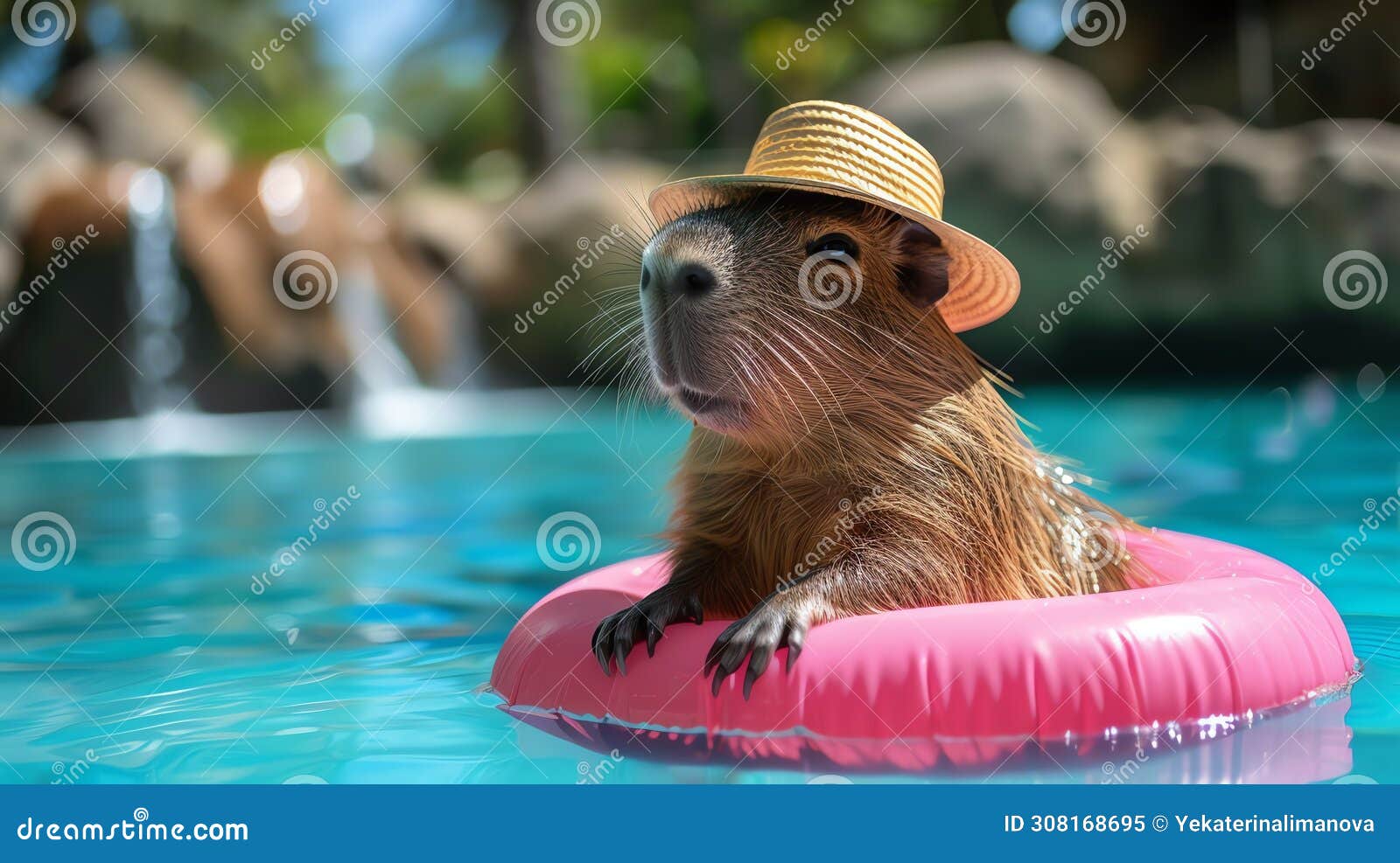A Capybara Wearing A Black And White Top Hat And A 1800s Suit Stock ...
