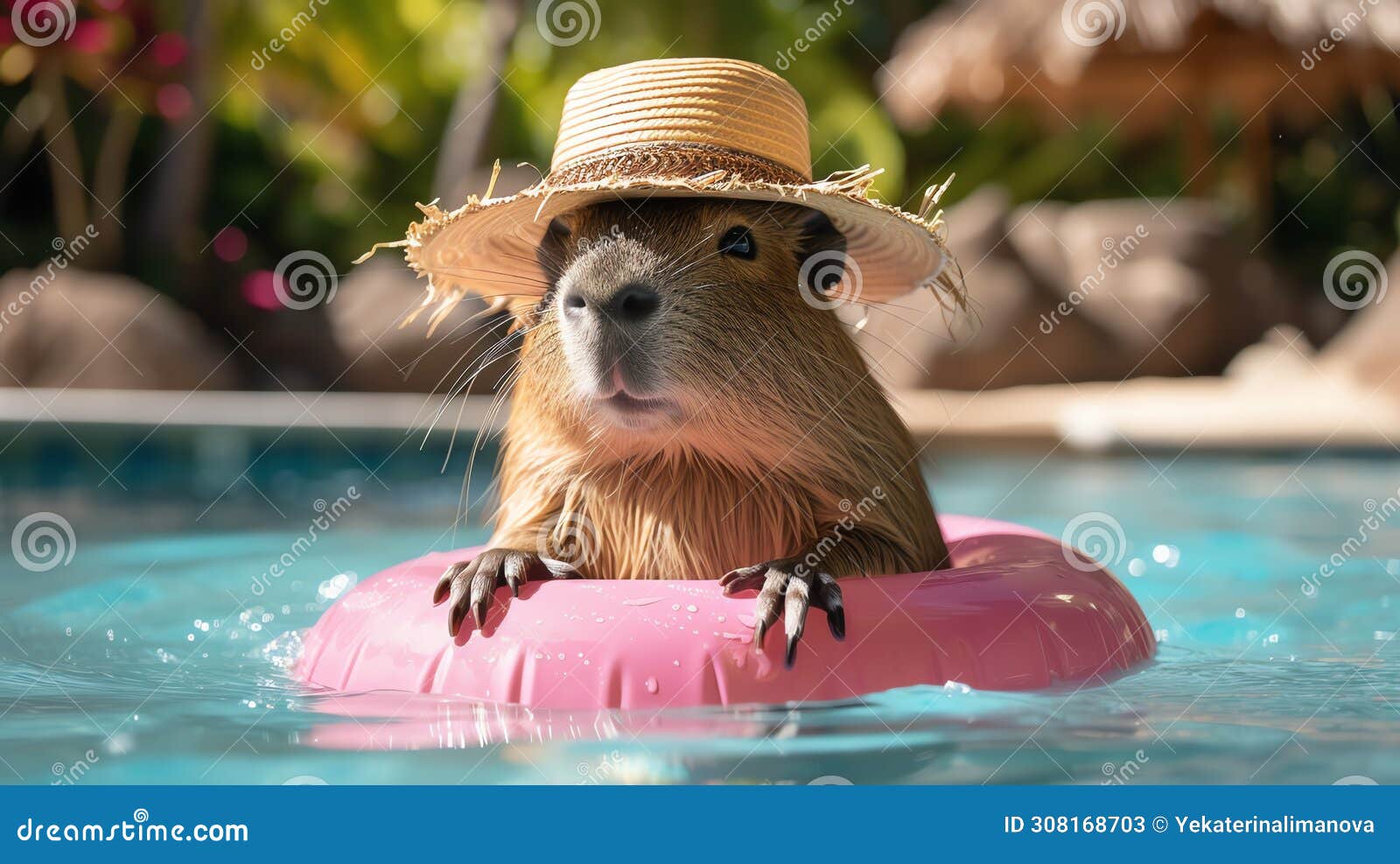 A Capybara Wearing A Black And White Top Hat And A 1800s Suit Stock ...