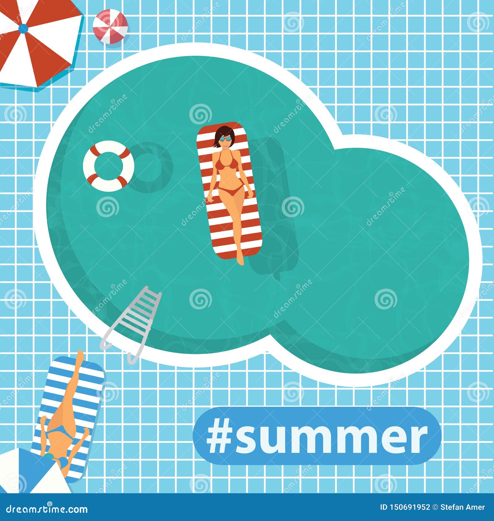 Hello Summer. Swimming Pool. Summer Pool Party Invitation Stock ...
