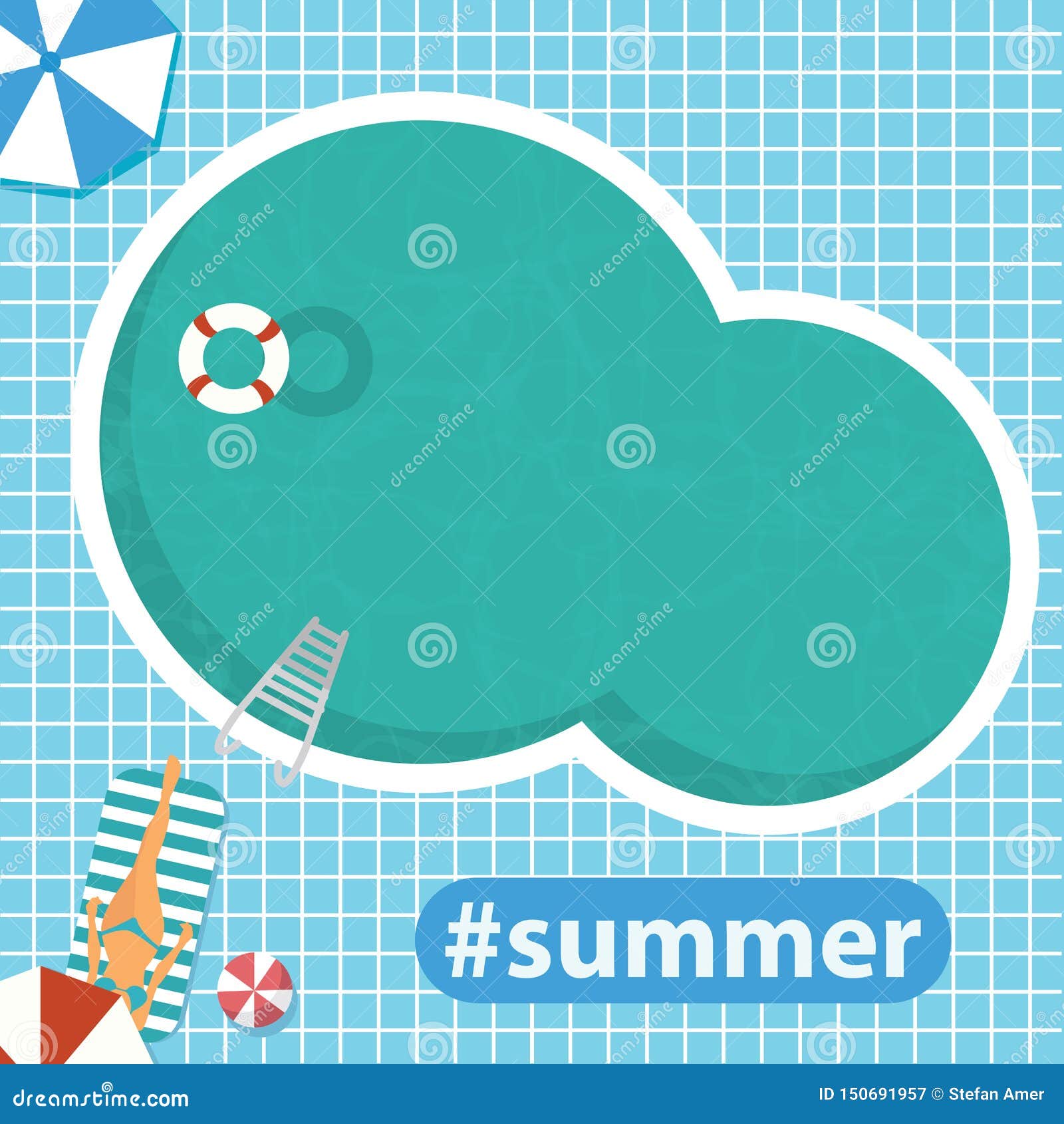 Hello Summer. Swimming Pool. Summer Pool Party Invitation Stock ...