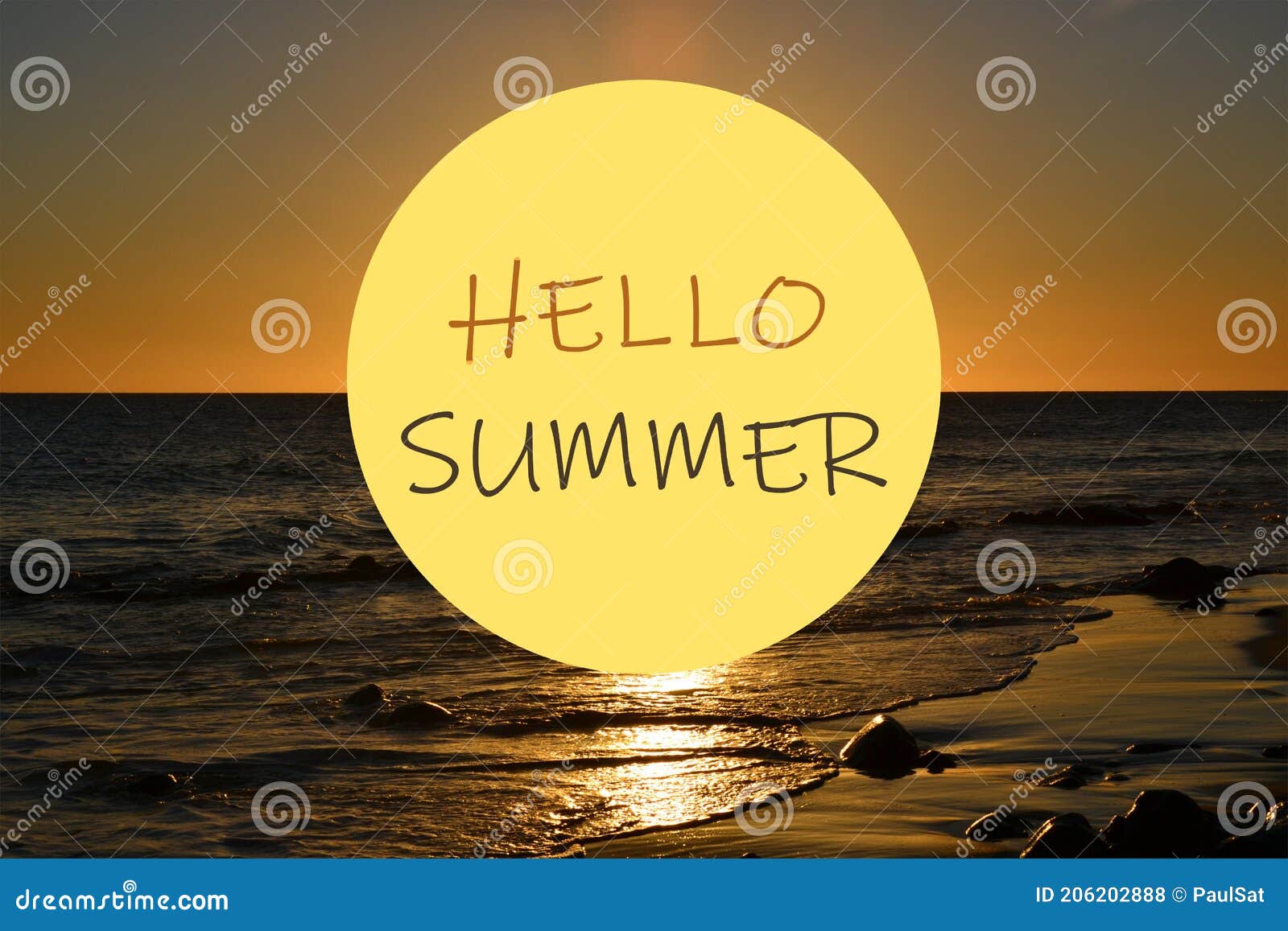 Hello Summer. Typography Poster Stock Illustration - Illustration of ...