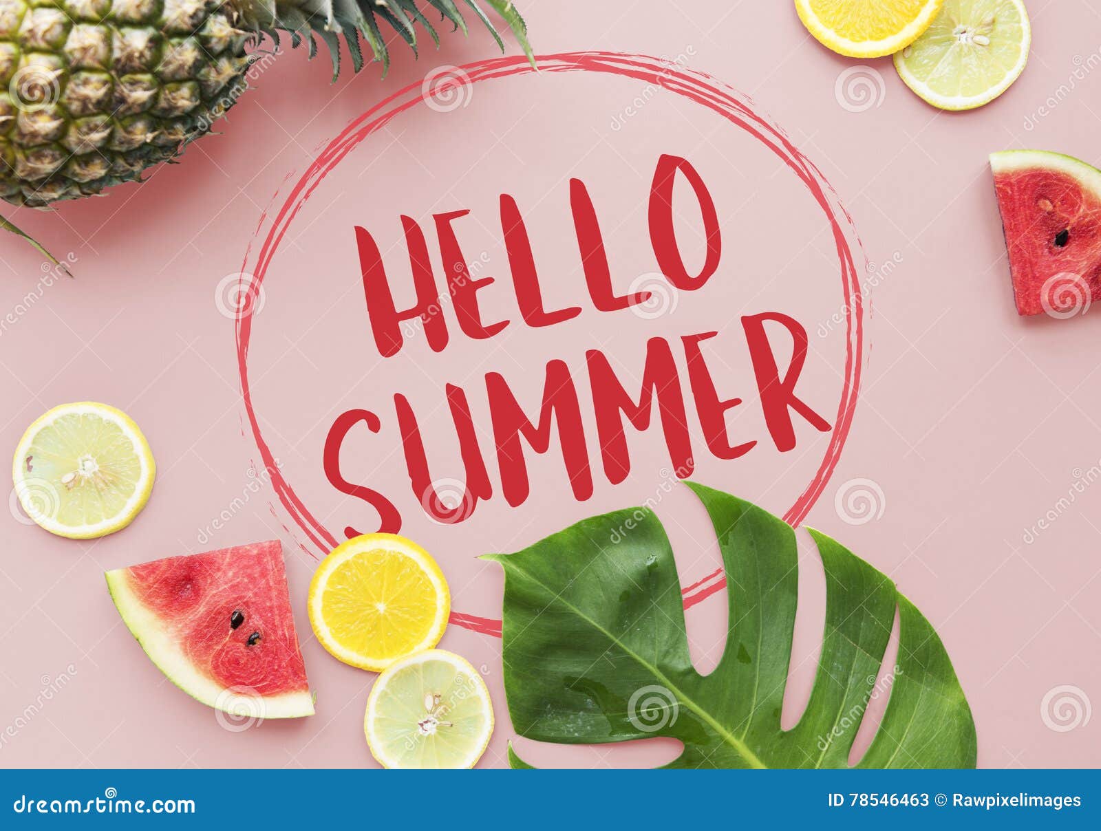 Hello Summer Vacation Message Sign Concept Stock Image - Image of fresh ...