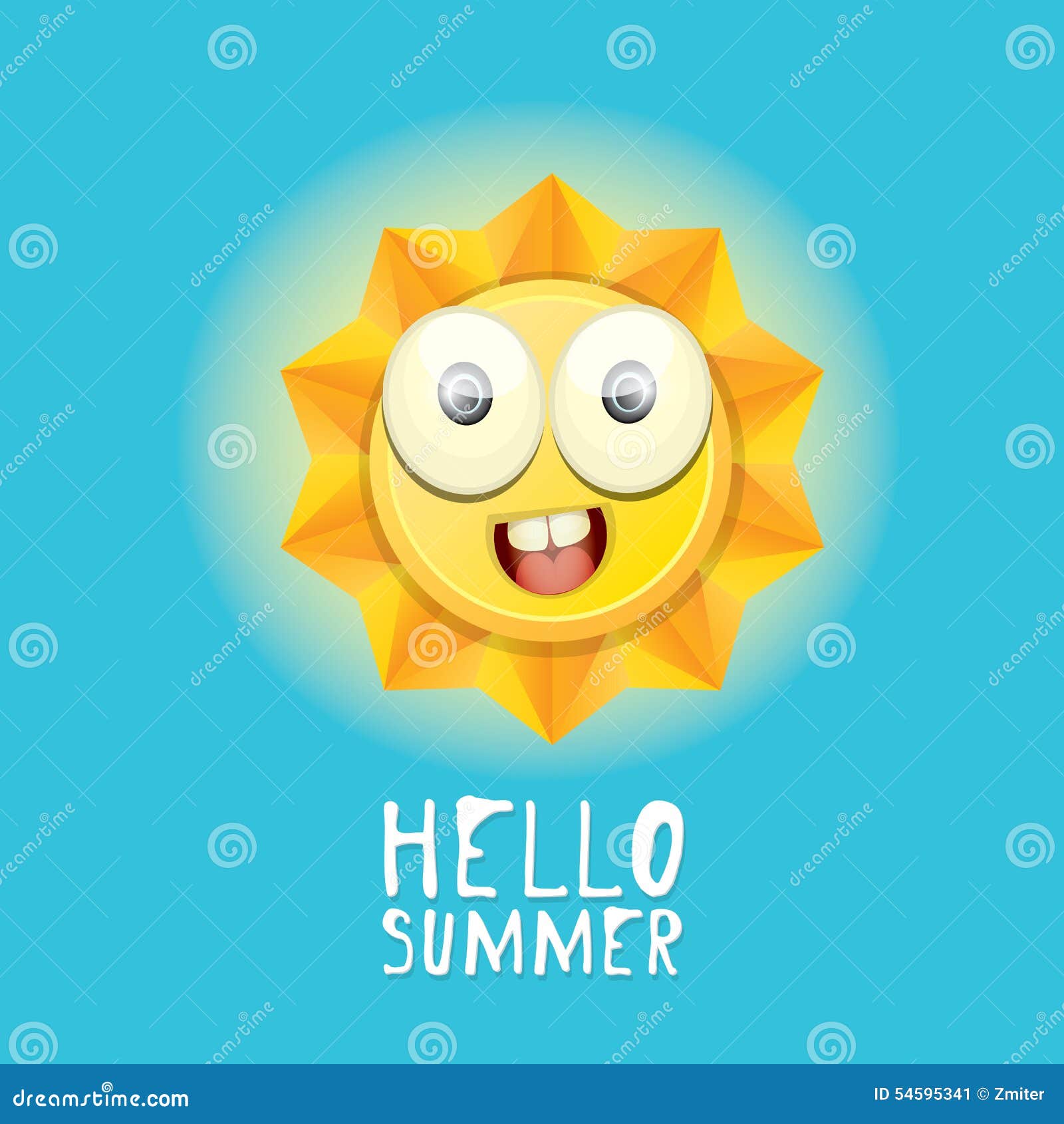 Hello Summer. Vector Summer Smiling Sun Stock Vector - Illustration of ...