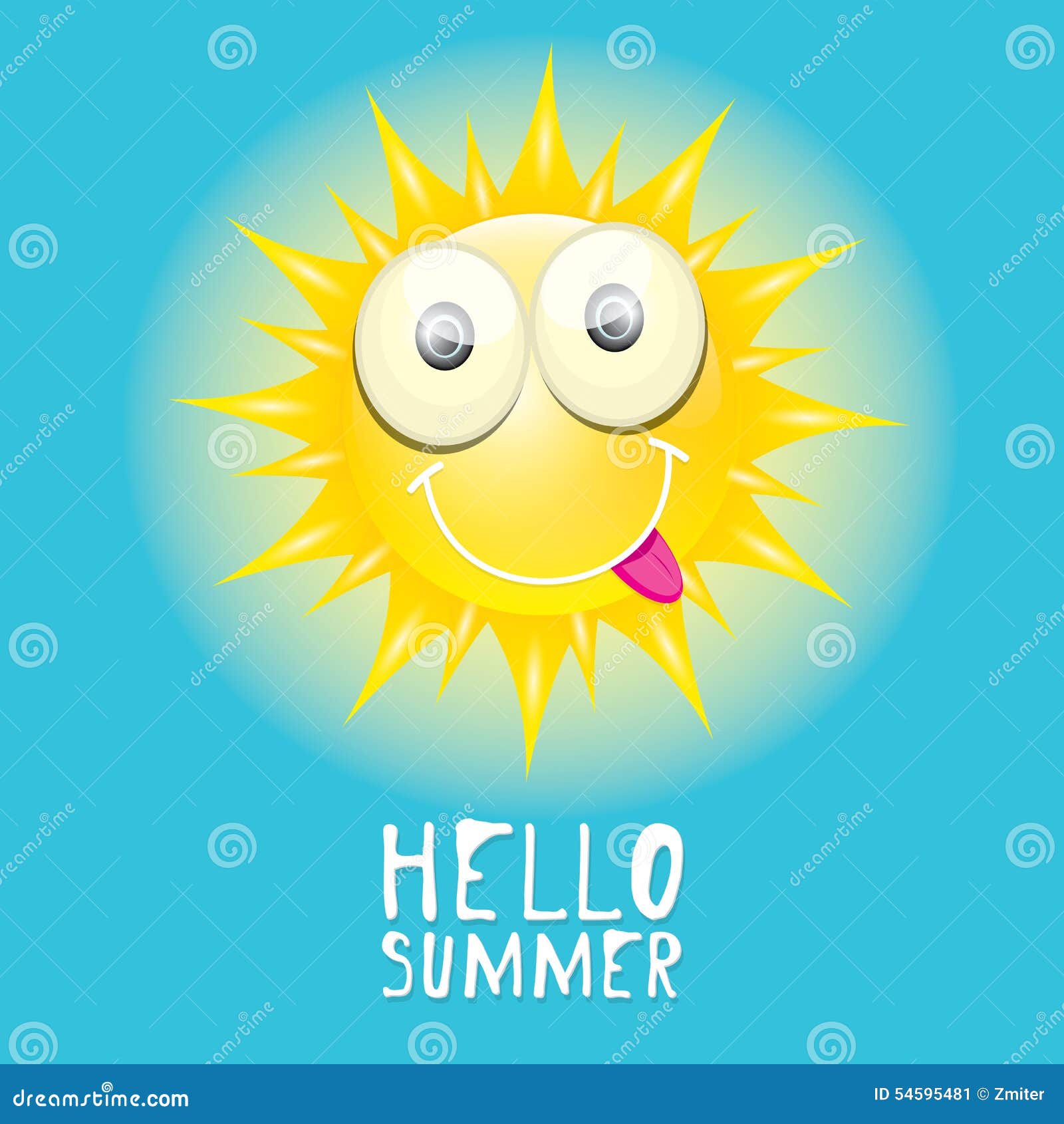 Hello Summer. Vector Summer Smiling Sun Stock Vector - Illustration of ...