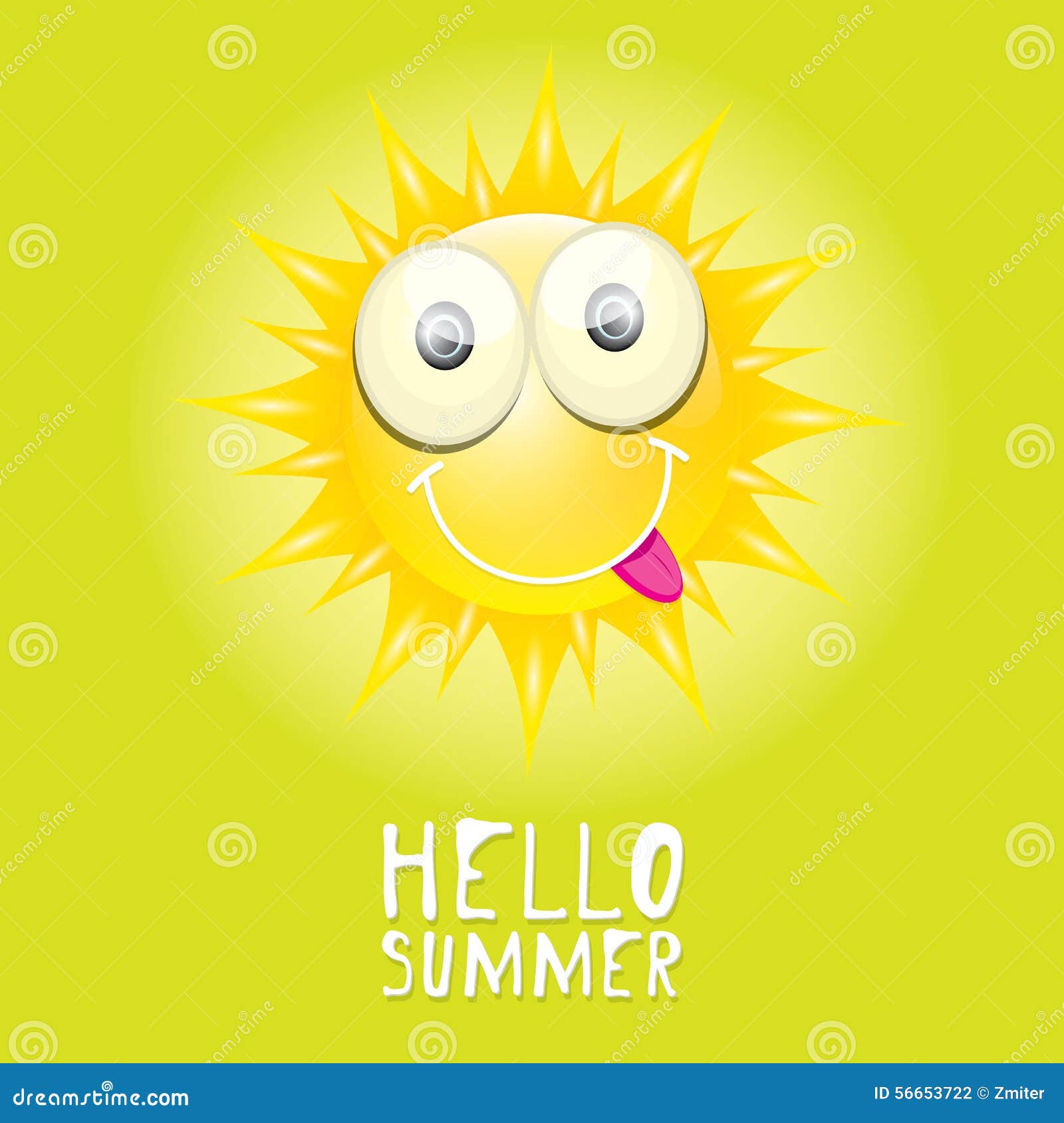 Hello Summer. Vector Summer Smiling Sun Stock Vector - Illustration of ...