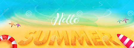 Hello Summer Website Header Banner Design. Stock Illustration ...