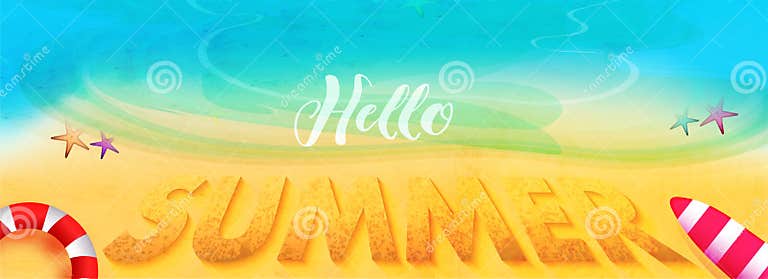 Hello Summer Website Header Banner Design. Stock Illustration ...